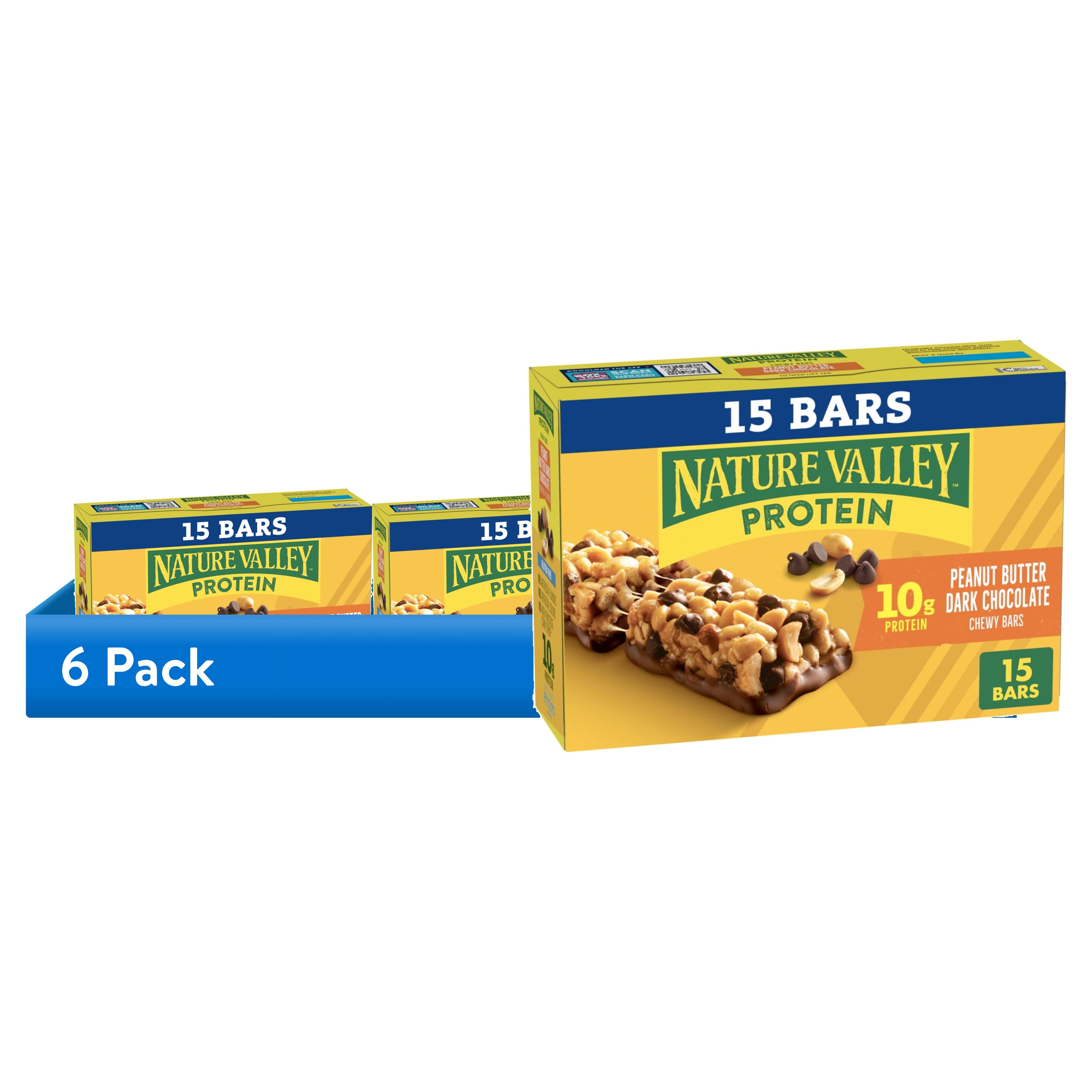 (6 pack) Nature Valley Protein Chewy Snack Bars, Peanut Butter Dark ...