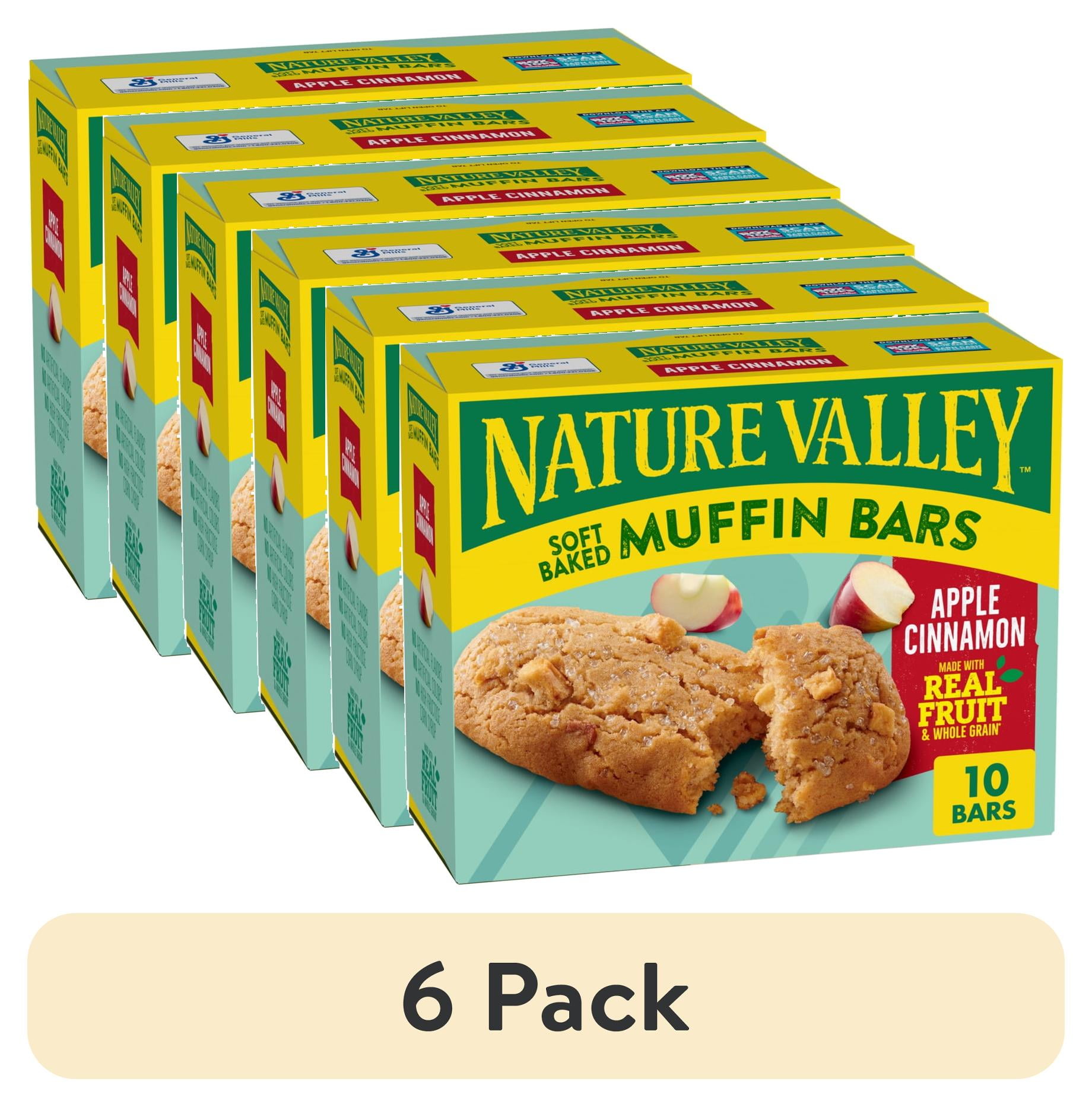 (6 pack) Nature Valley Soft Baked Muffin Bars, Apple Cinnamon, Snack ...
