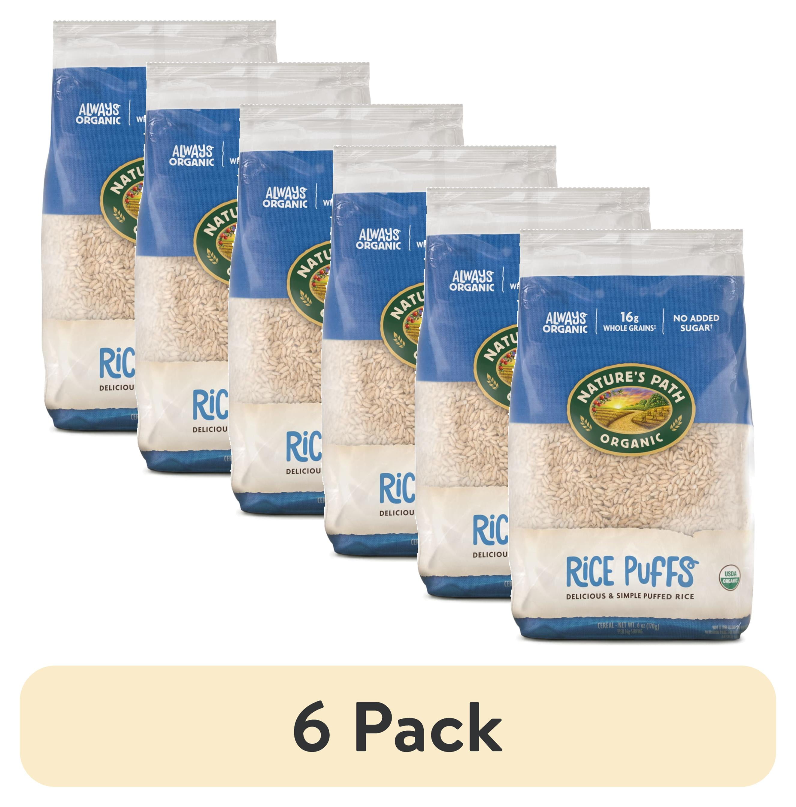 (6 pack) Nature's Path Organic Puffed Rice Cold Cereal 6oz EcoPac Bag ...