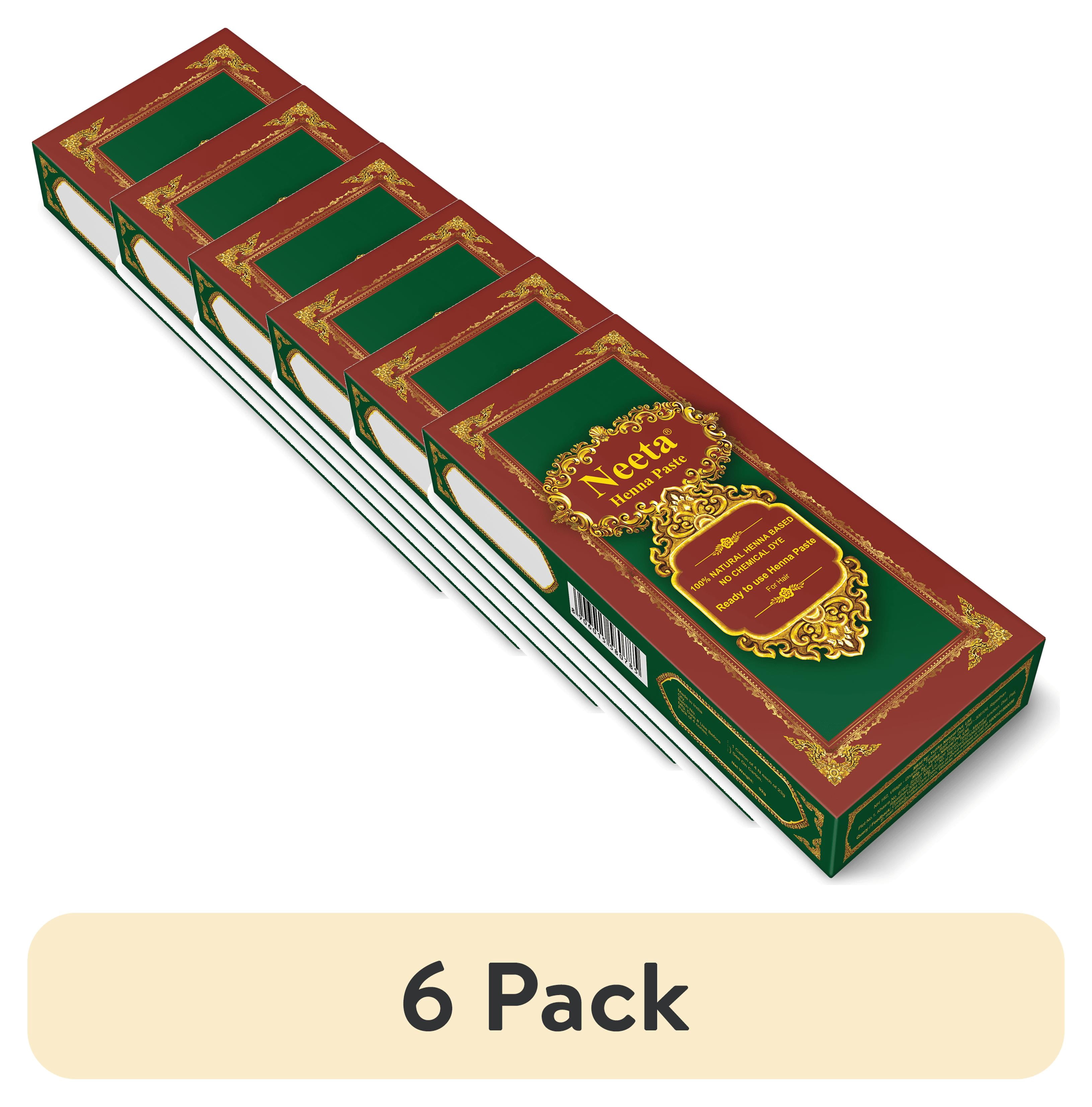 (6 pack) Neeta 4 Pack Ready to Use Henna Paste for Hair, Reddish Brown ...