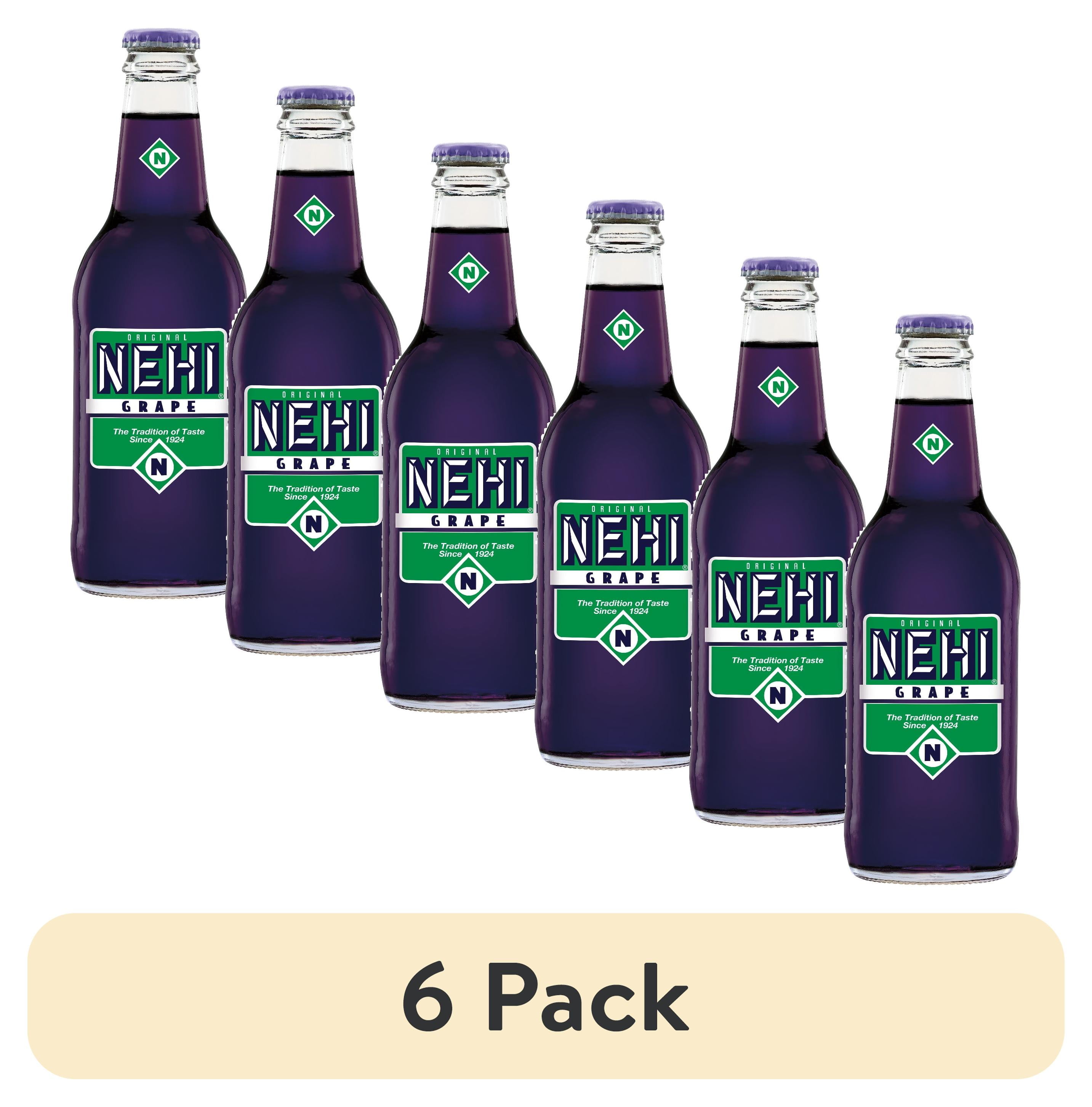(6 pack) Nehi Caffeine Free Grape Soda Pop, 12 fl oz, Glass Bottle ...