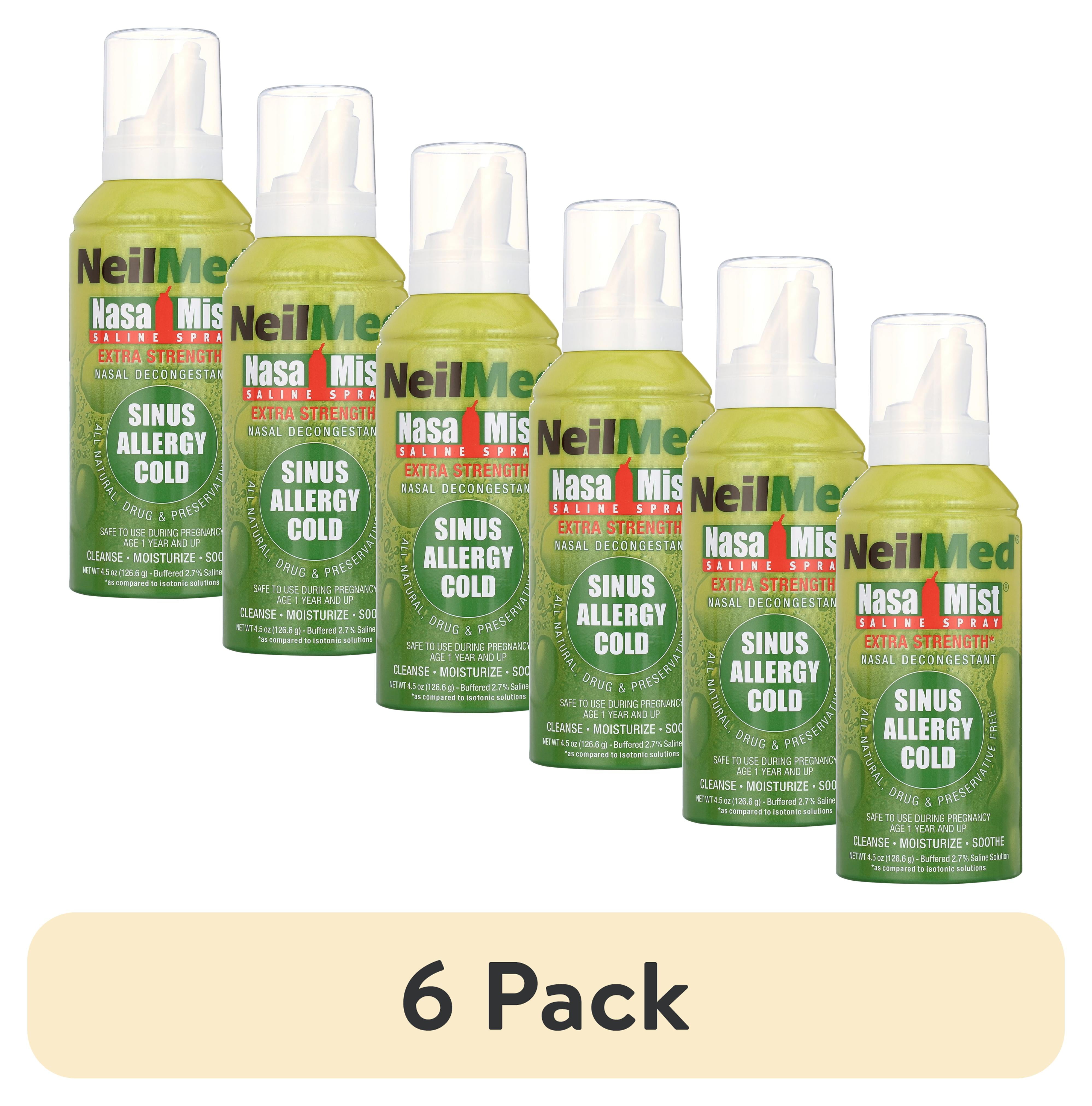 (6 pack) NeilMed NasaMist Hypertonic Saline Spray, Extra Strength for ...