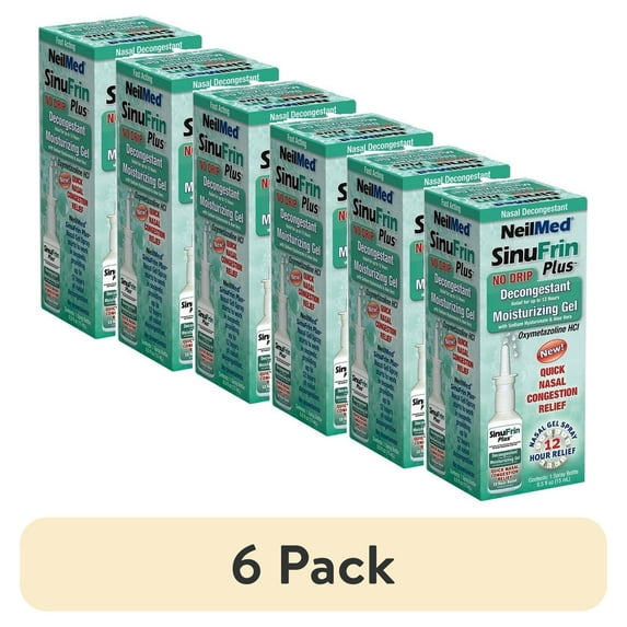 (6 pack) NeilMed SinuFrin Plus Decongestant 12 Hour Nasal Congestion ...