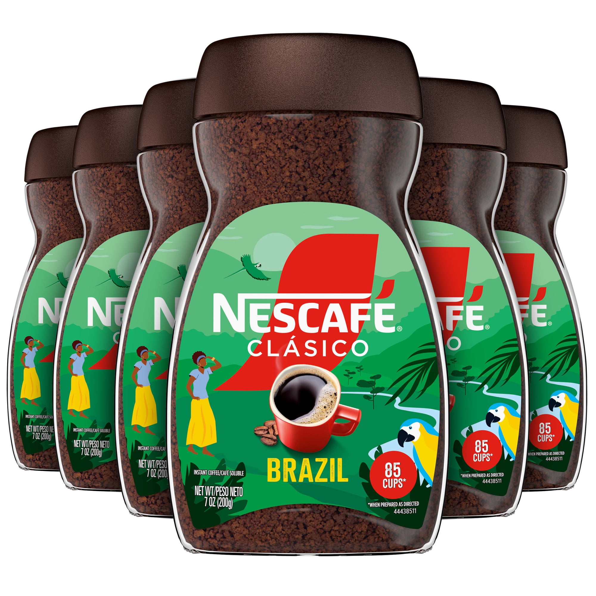 (6 pack) NESCAFÉ CLÁSICO Brazil, Instant Coffee, 7 oz, 1 Jar - Walmart.com