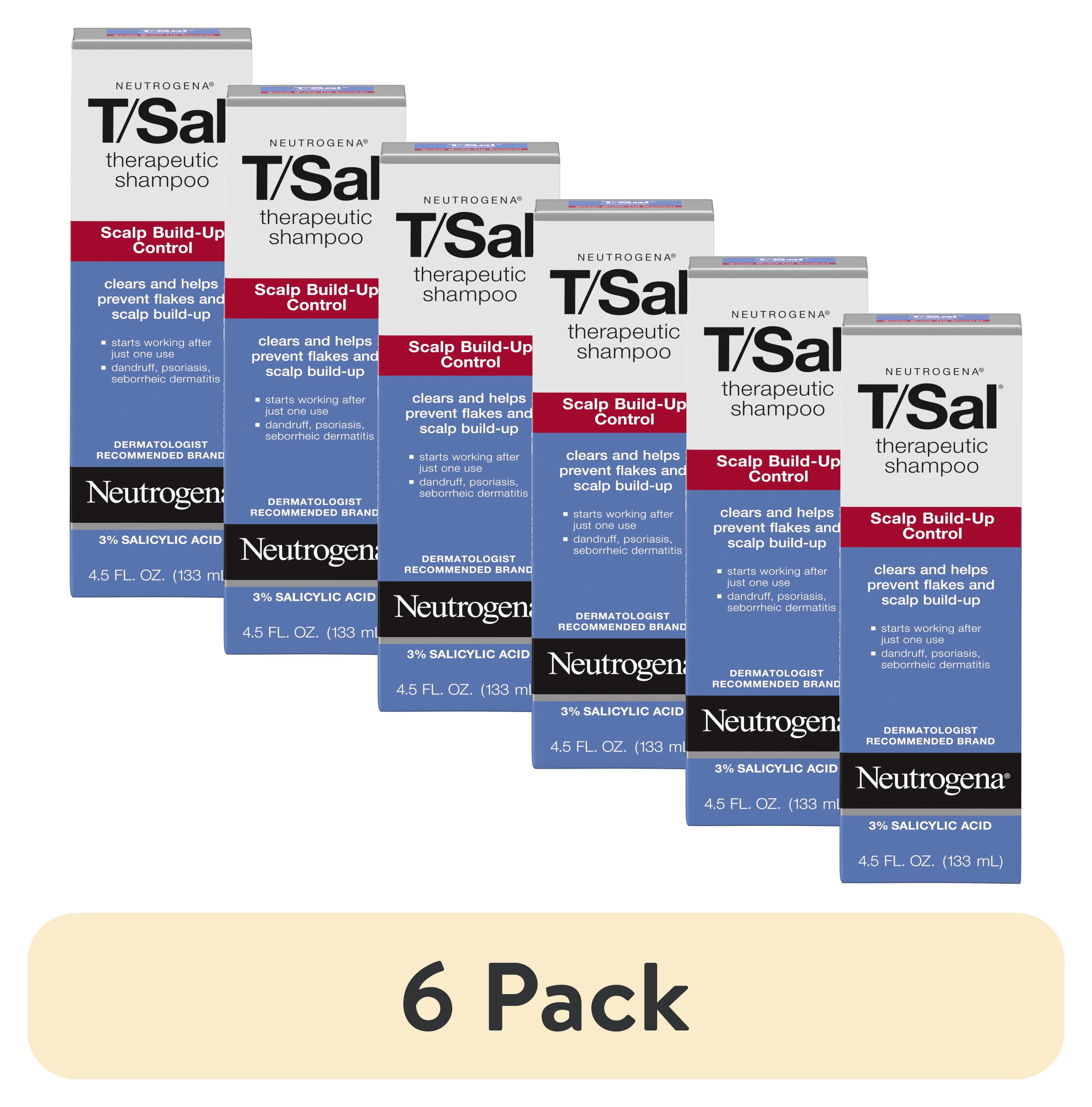(6 pack) Neutrogena T/Sal Therapeutic Shampoo, 3% Salicylic Acid, 4.5 ...