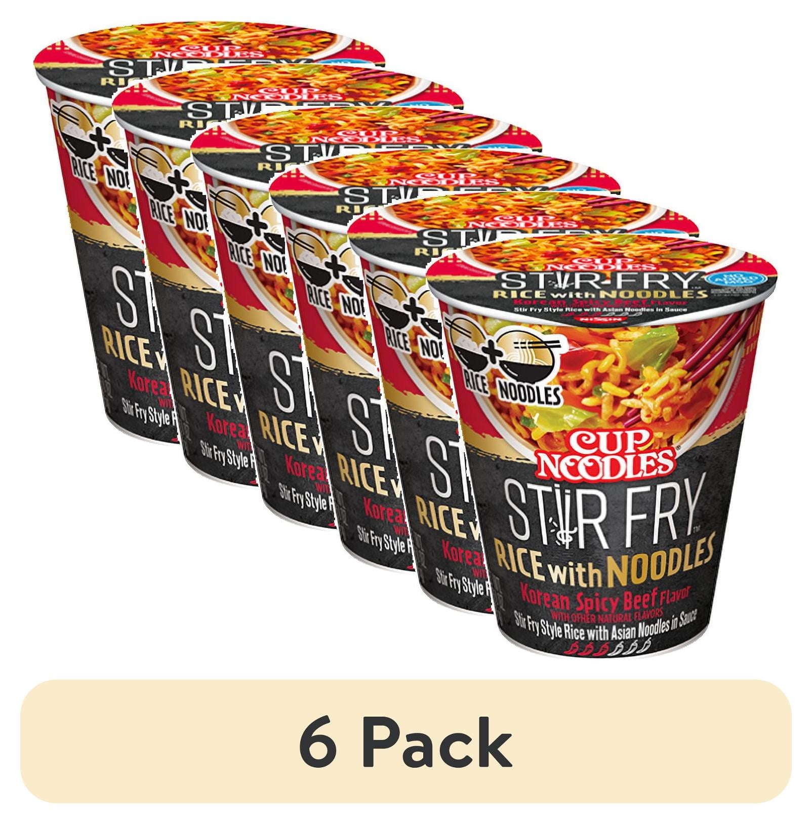 (6 pack) Nissin Foods Cup Noodles Stir Fry Rice with Noodles, Korean ...