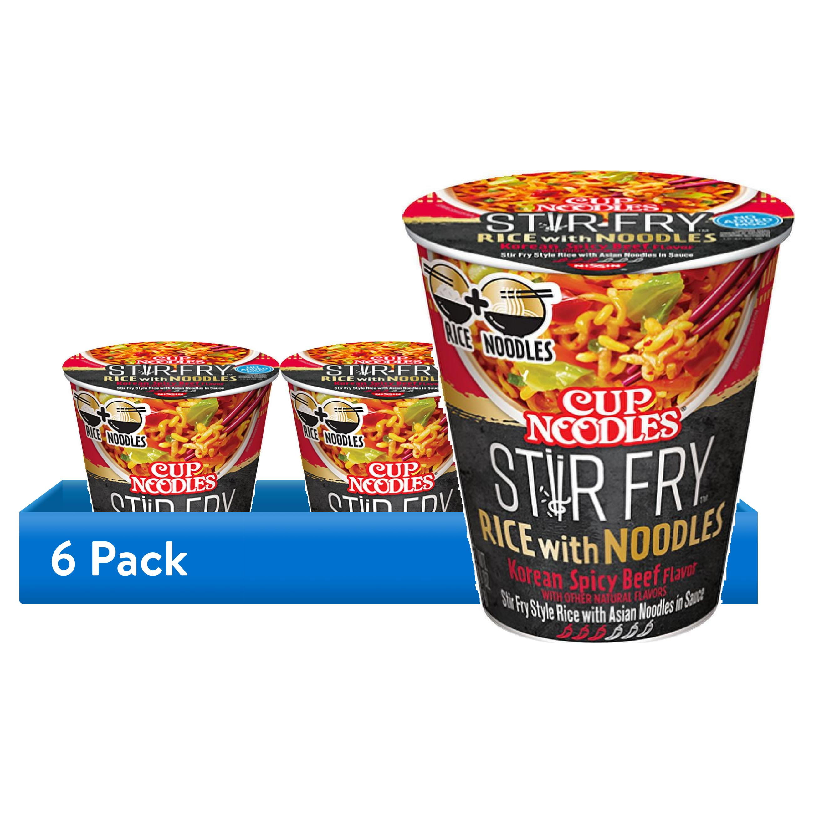 (6 pack) Nissin Foods Cup Noodles Stir Fry Rice with Noodles, Korean ...