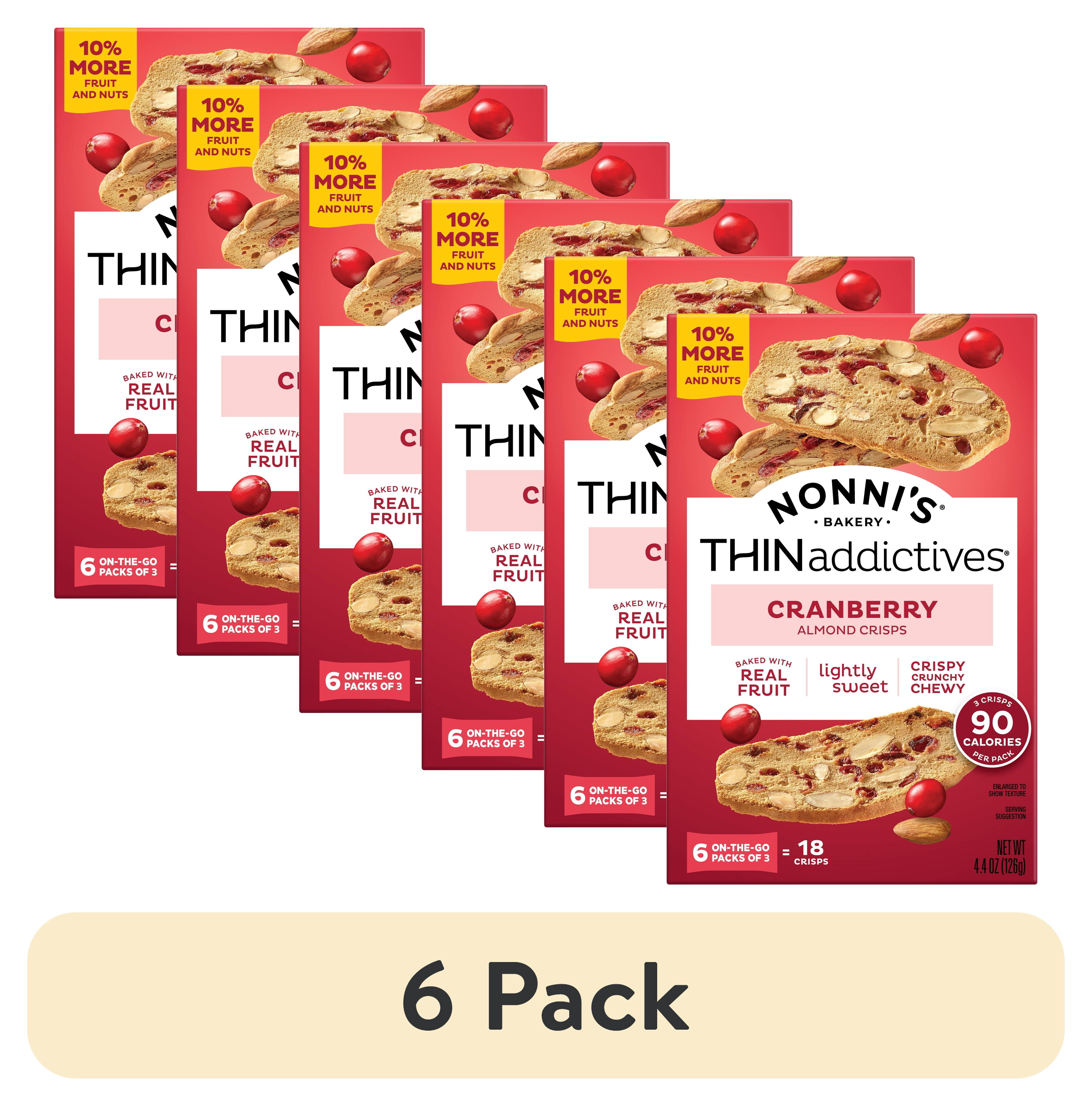 (6 pack) Nonni's THINaddictives Cranberry Almond Thin Cookies, 18 Count ...
