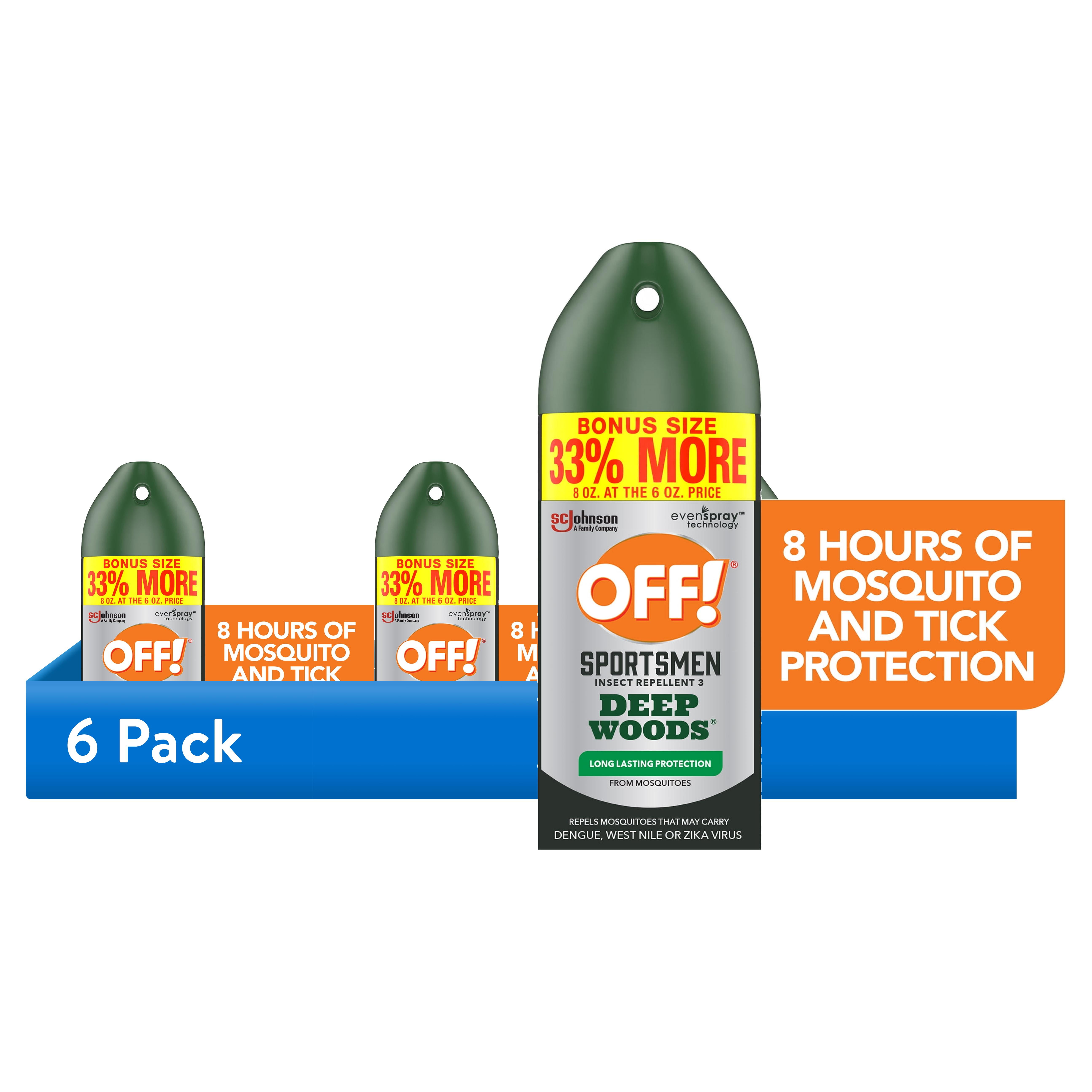 (6 pack) OFF! Sportsmen Deep Woods Insect Repellent 3, Sweat Resistant ...