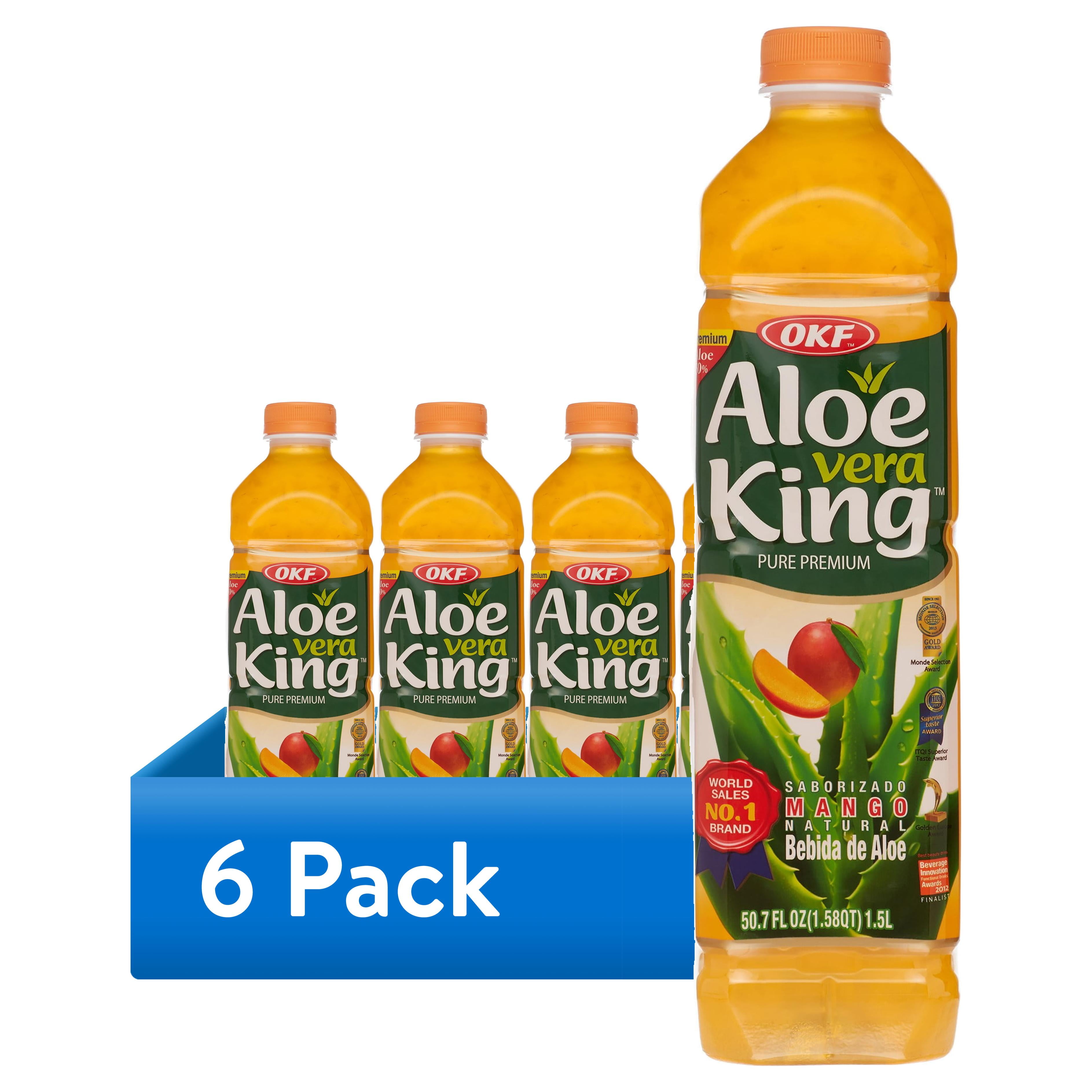 (6 pack) OKF Aloe Vera King Drink, Mango, 50.7 Fl Oz - Walmart.com