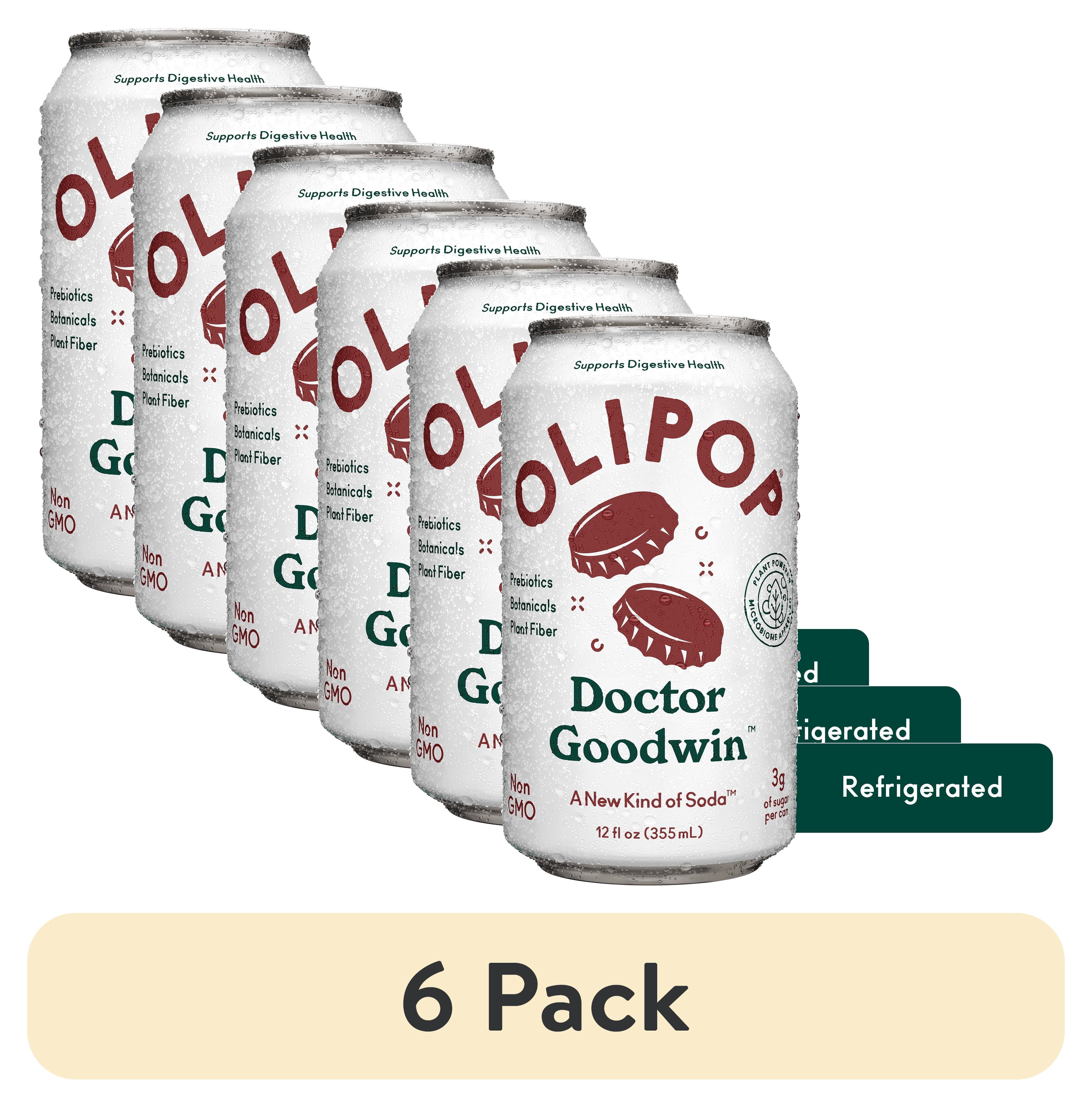 (6 pack) OLIPOP Prebiotic Soda, Doctor Goodwin, 12 fl oz, Refrigerated - Walmart.com