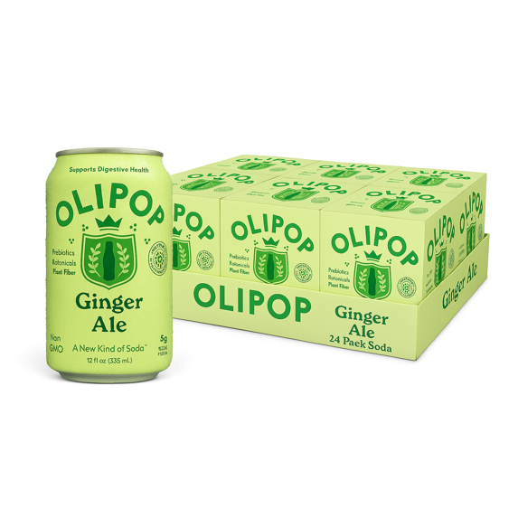 (6 pack) OLIPOP Prebiotic Soda, Ginger Ale, 12 fl oz, 4 Pack, Pantry ...