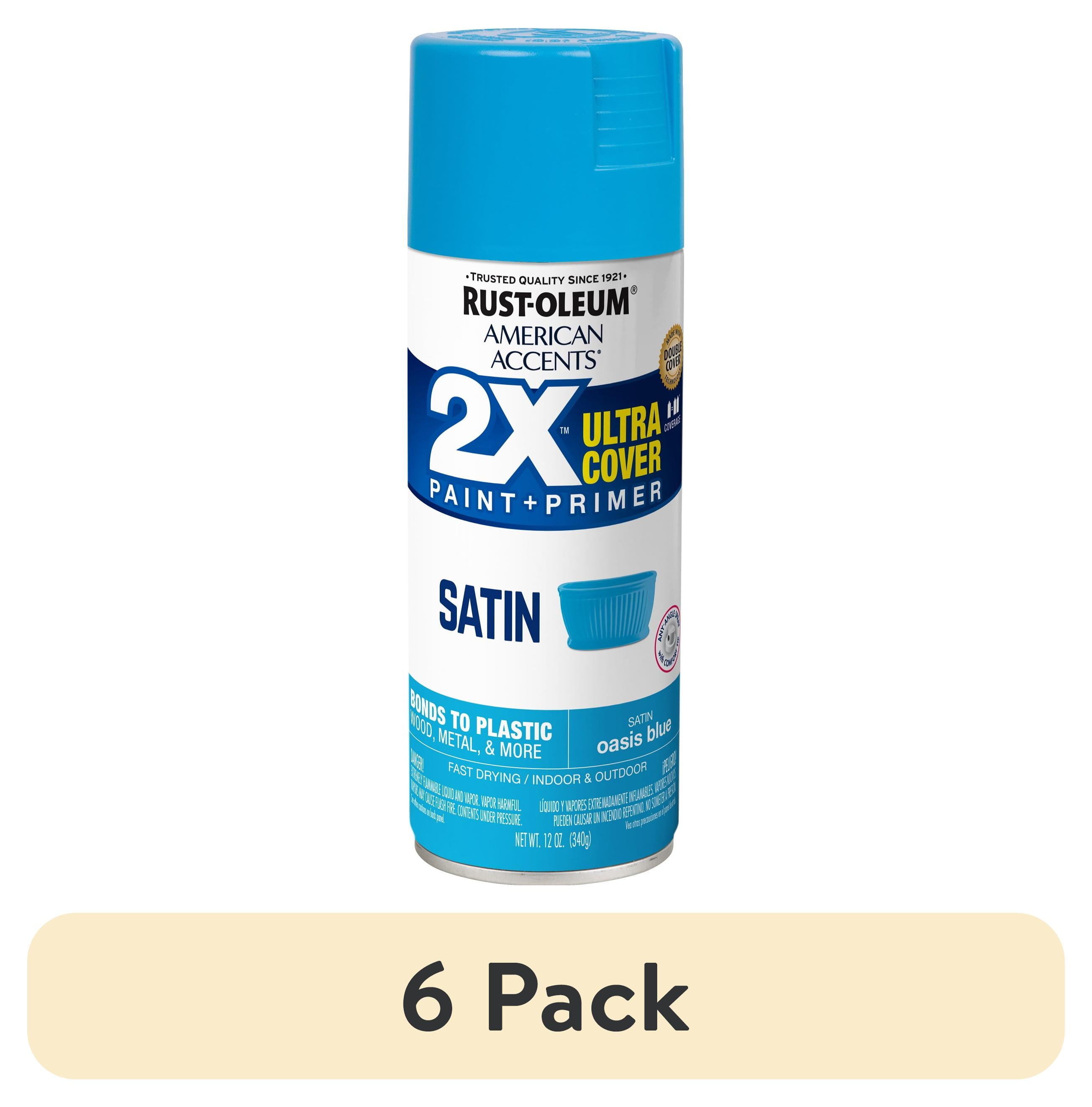 (6 pack) Oasis Blue, Rust-Oleum American Accents 2X Ultra Cover Satin ...