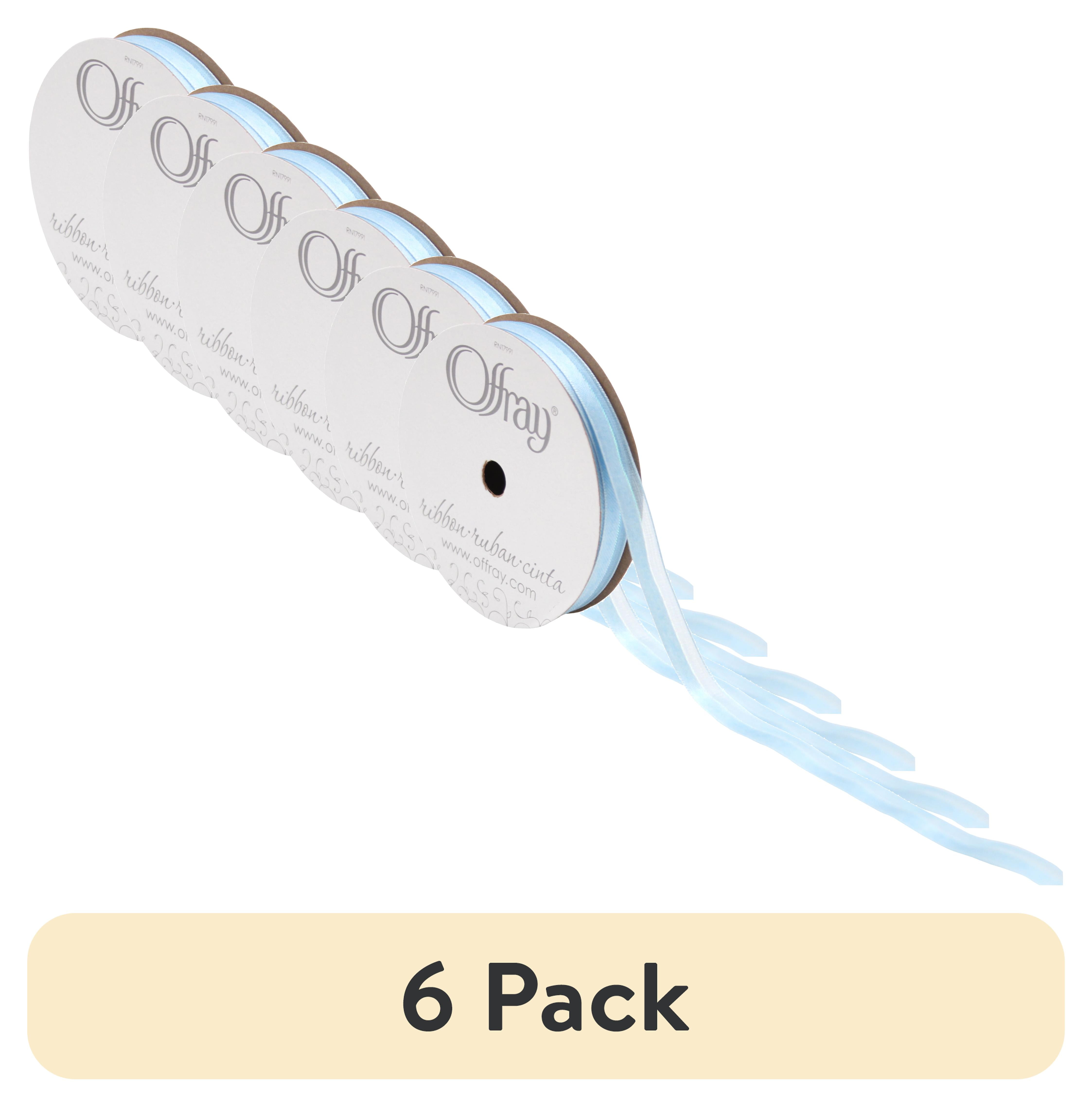 (6 pack) Offray 3/8"x3 Yd Sheer Elegance Ribbon-Powder Blue - Walmart.com