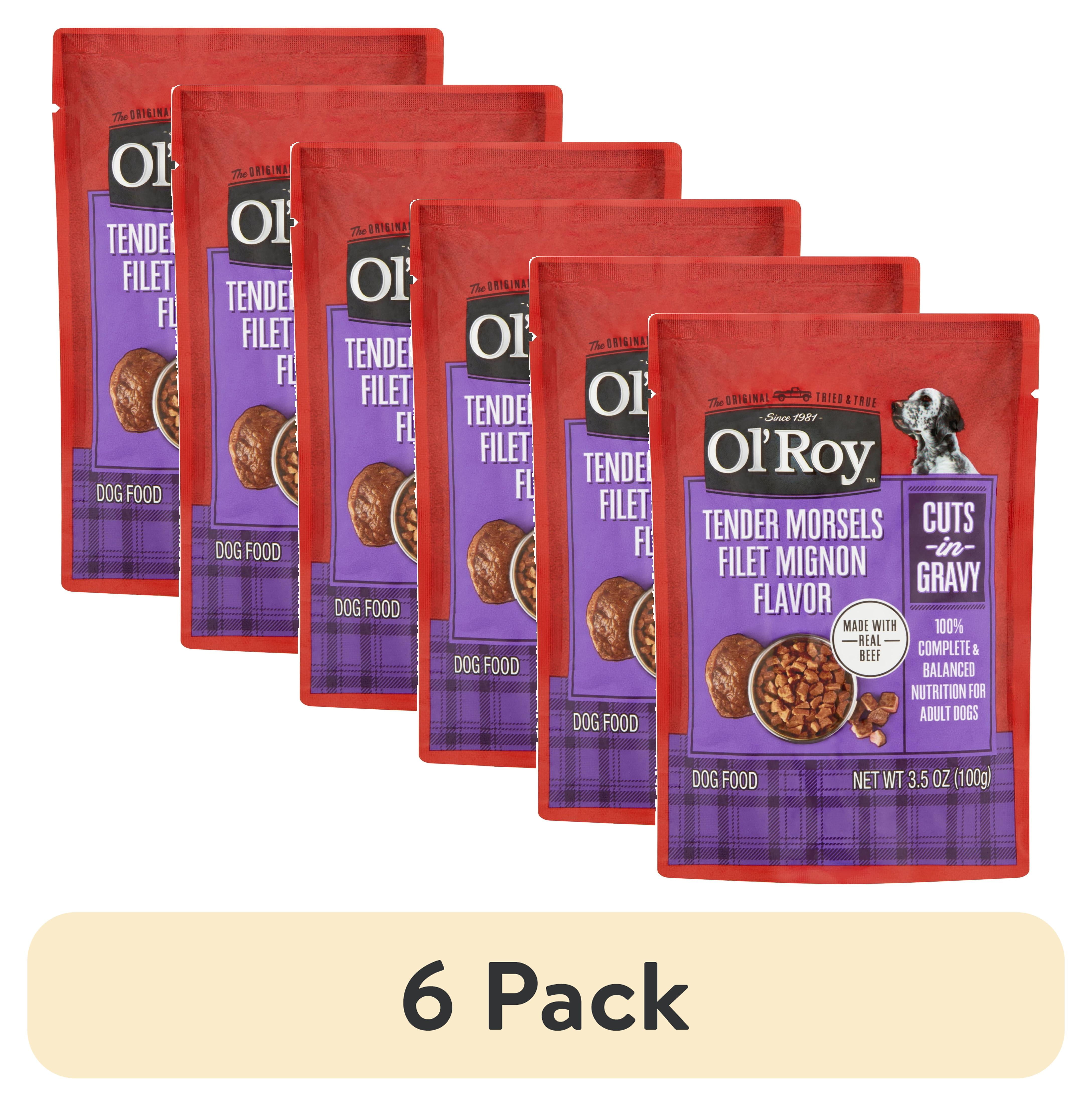 (6 pack) Ol' Roy Tender Morsels Filet Mignon Flavor Cuts in Gravy Wet ...