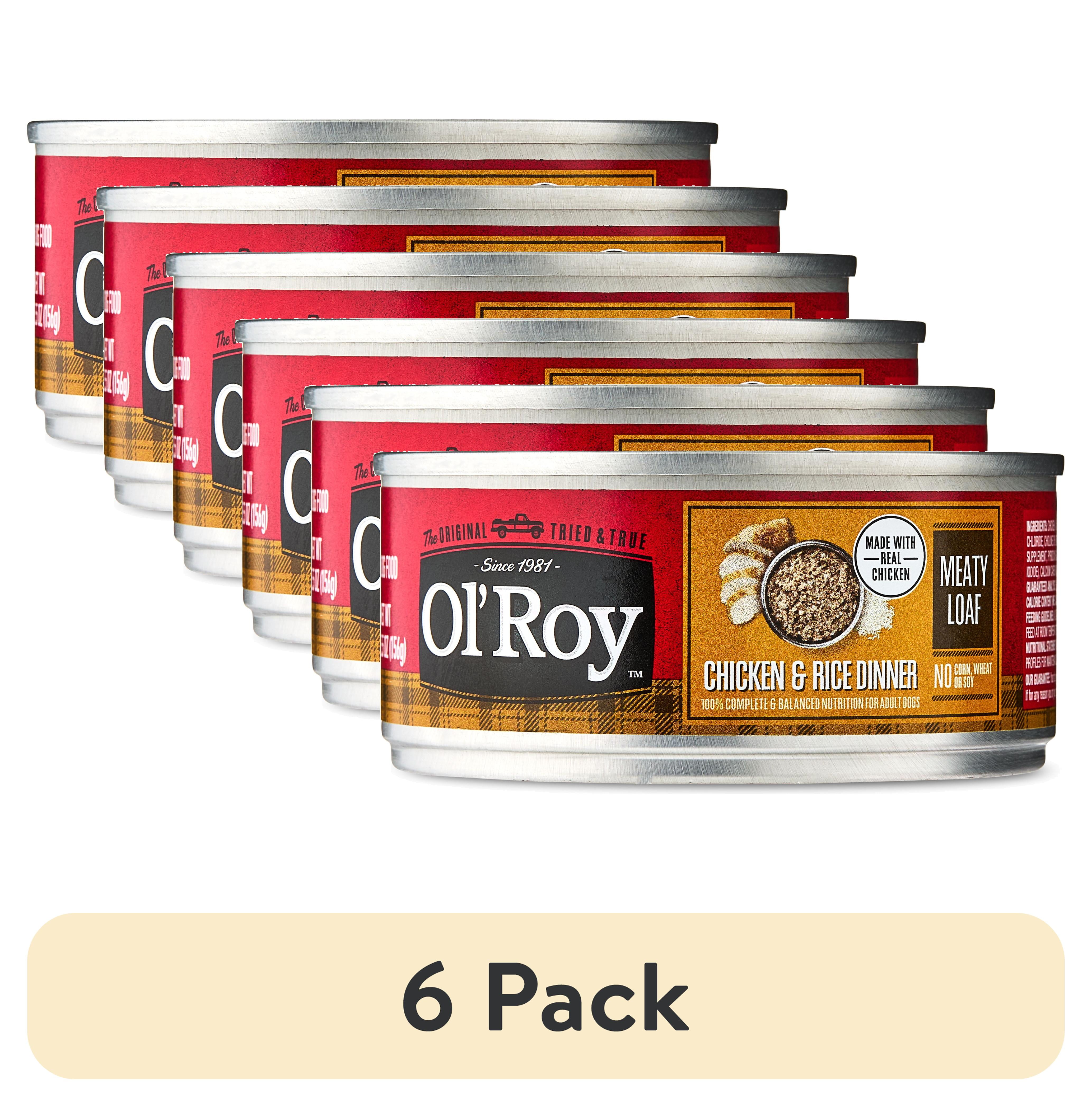 (6 pack) Ol' Roy Chicken & Rice Dinner Meaty Loaf Wet Dog Food, 5.5 oz ...