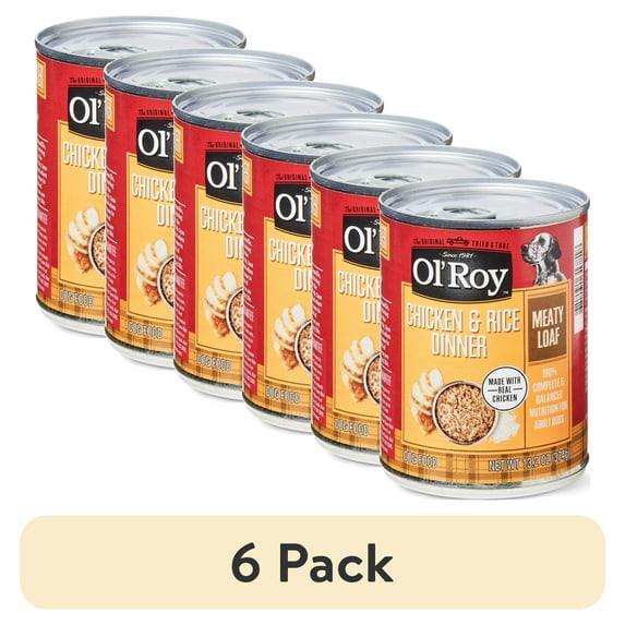 (6 pack) Ol' Roy Chicken & Rice Dinner Meaty Loaf Wet Dog Food, 13.2 oz ...