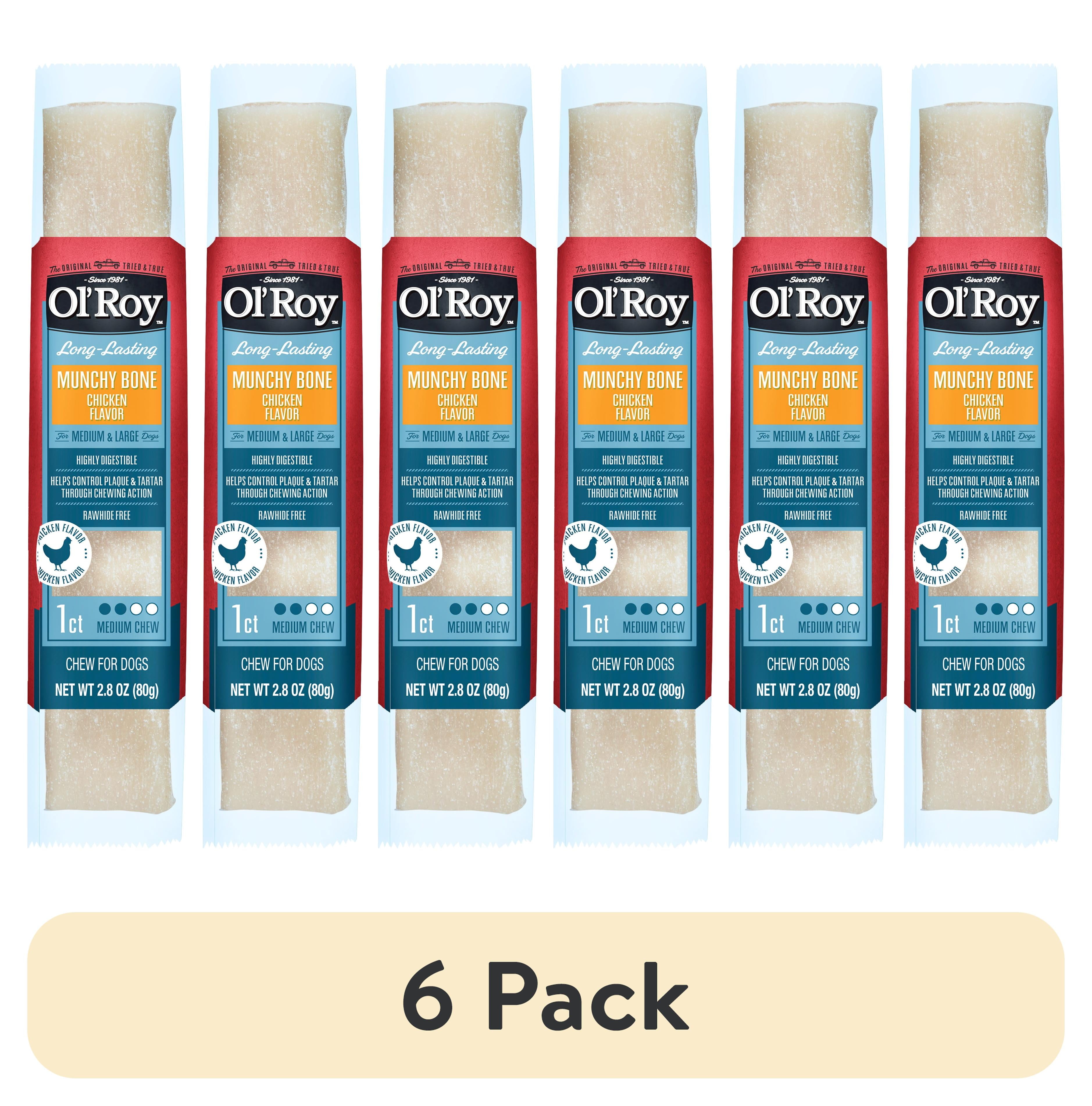(6 pack) Ol' Roy Munchy Bone Chew Treats Chicken Flavor for Medium and ...