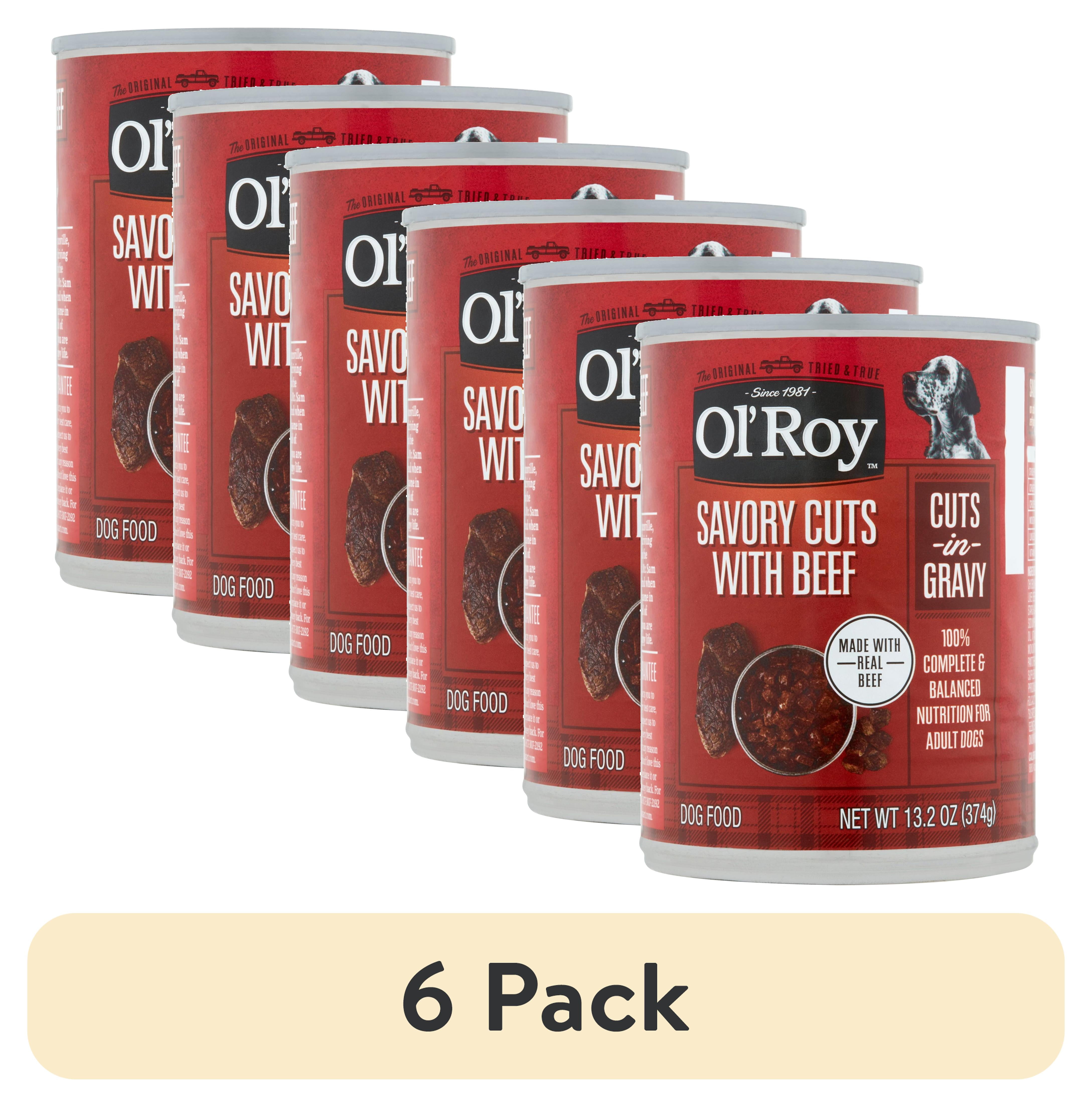(6 pack) Ol' Roy Savory Cuts with Beef in Gravy Wet Dog Food, 13.2 oz ...
