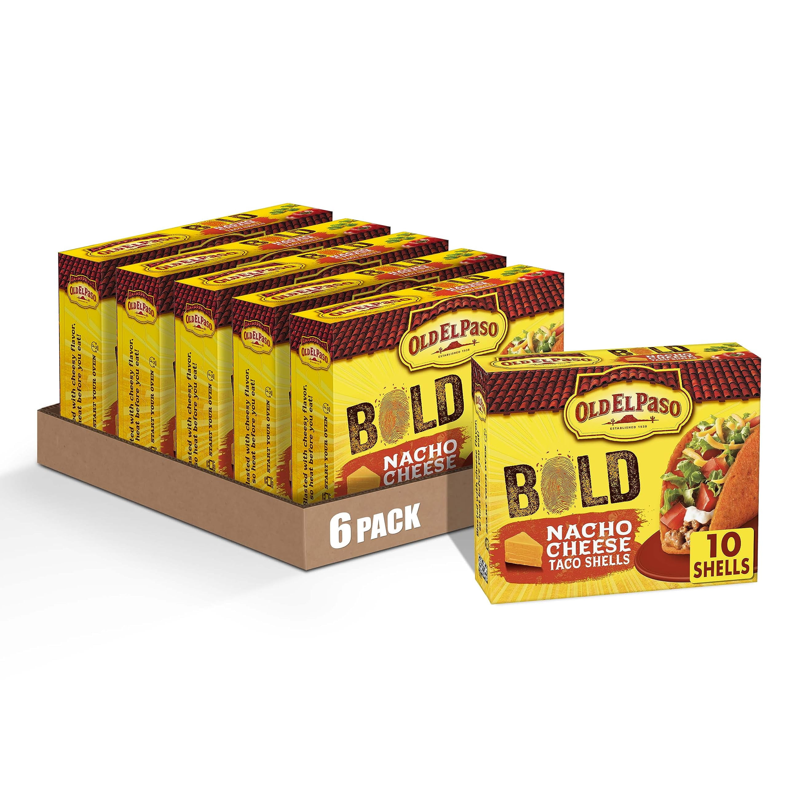 (6 pack) Old El Paso Stand 'N Stuff Bold Nacho Cheese Flavored Taco ...