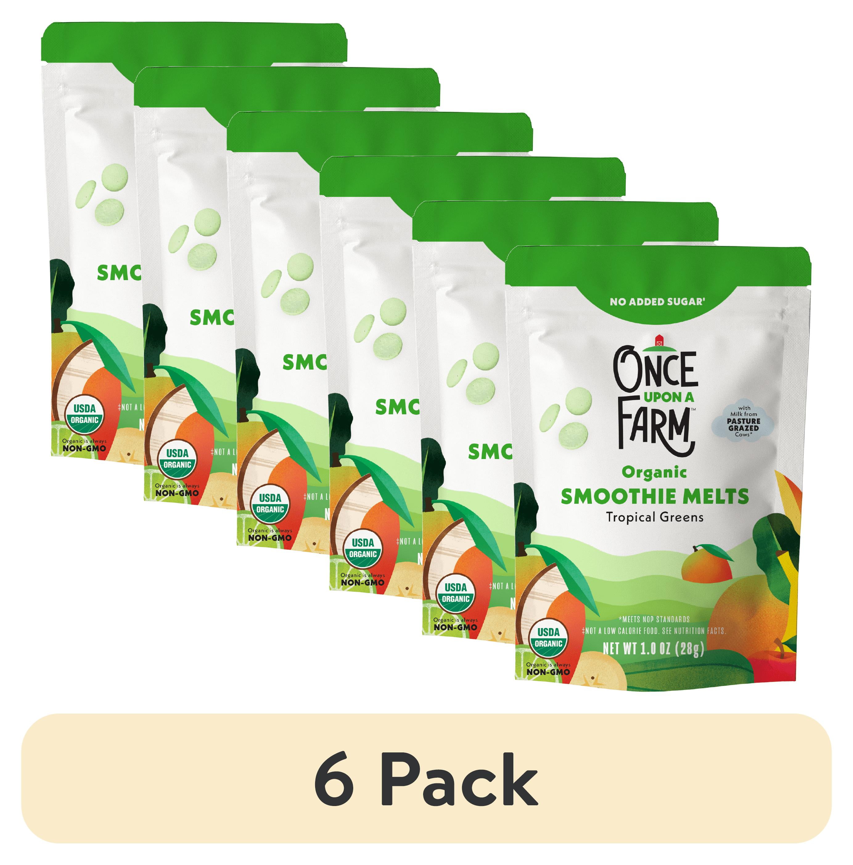 (6 pack) Once Upon a Farm Organic Smoothie Melts, Tropical Greens, 1oz ...