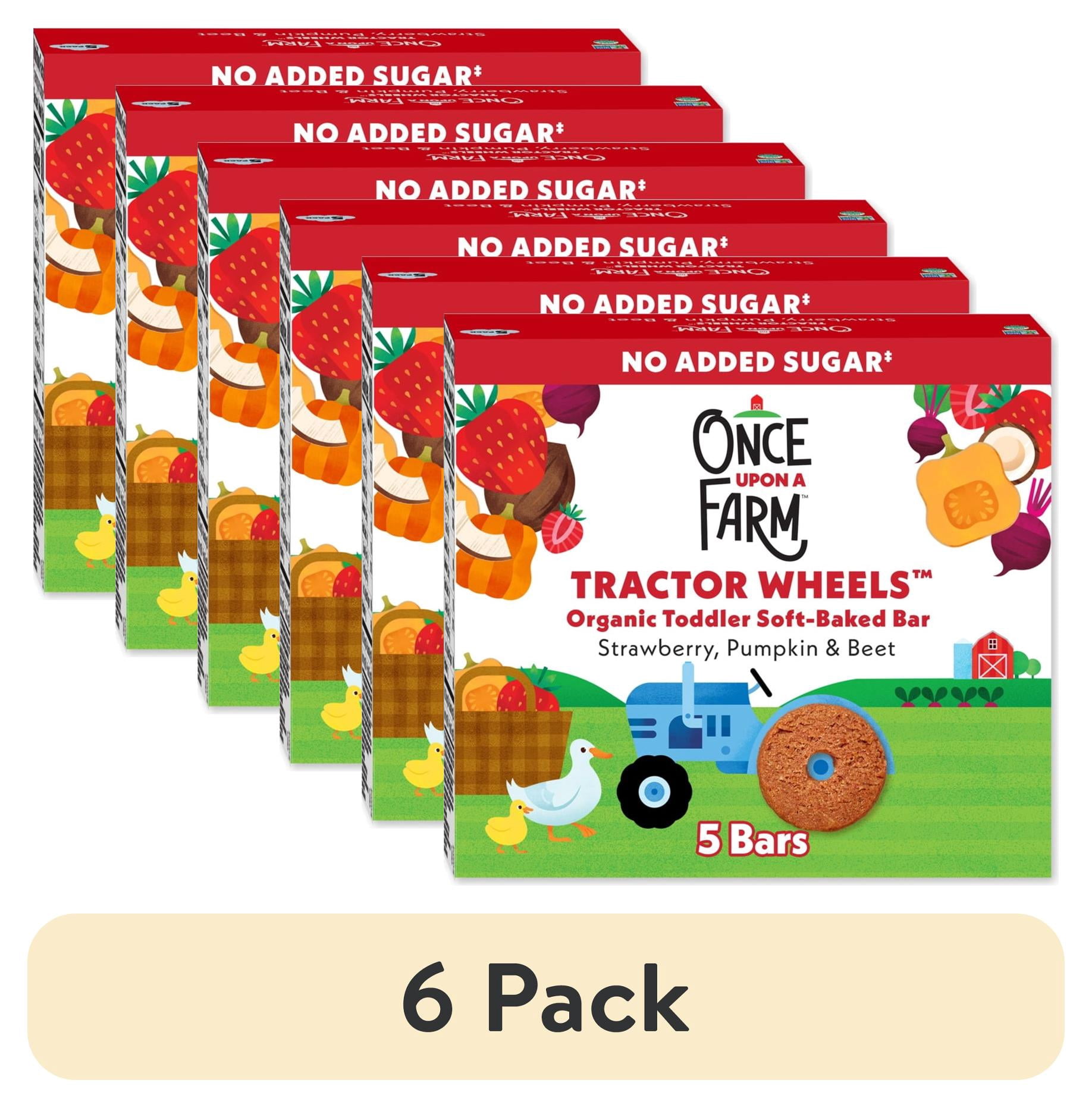 (6 pack) Once Upon a Farm Organic Tractor Wheels Toddler Bar ...