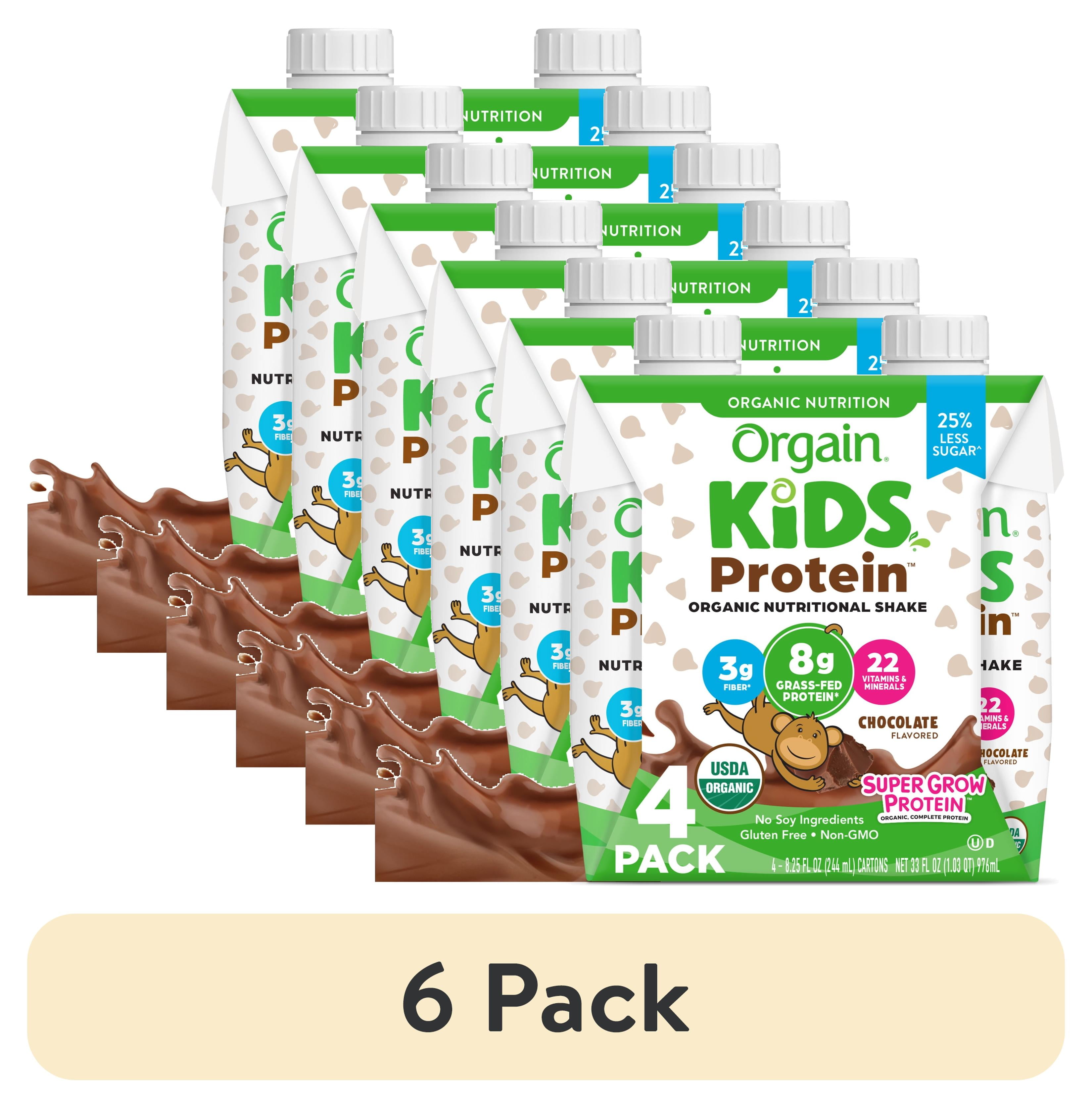 (6 pack) Orgain Organic Kids 8g Protein Nutritional Shake Drink ...