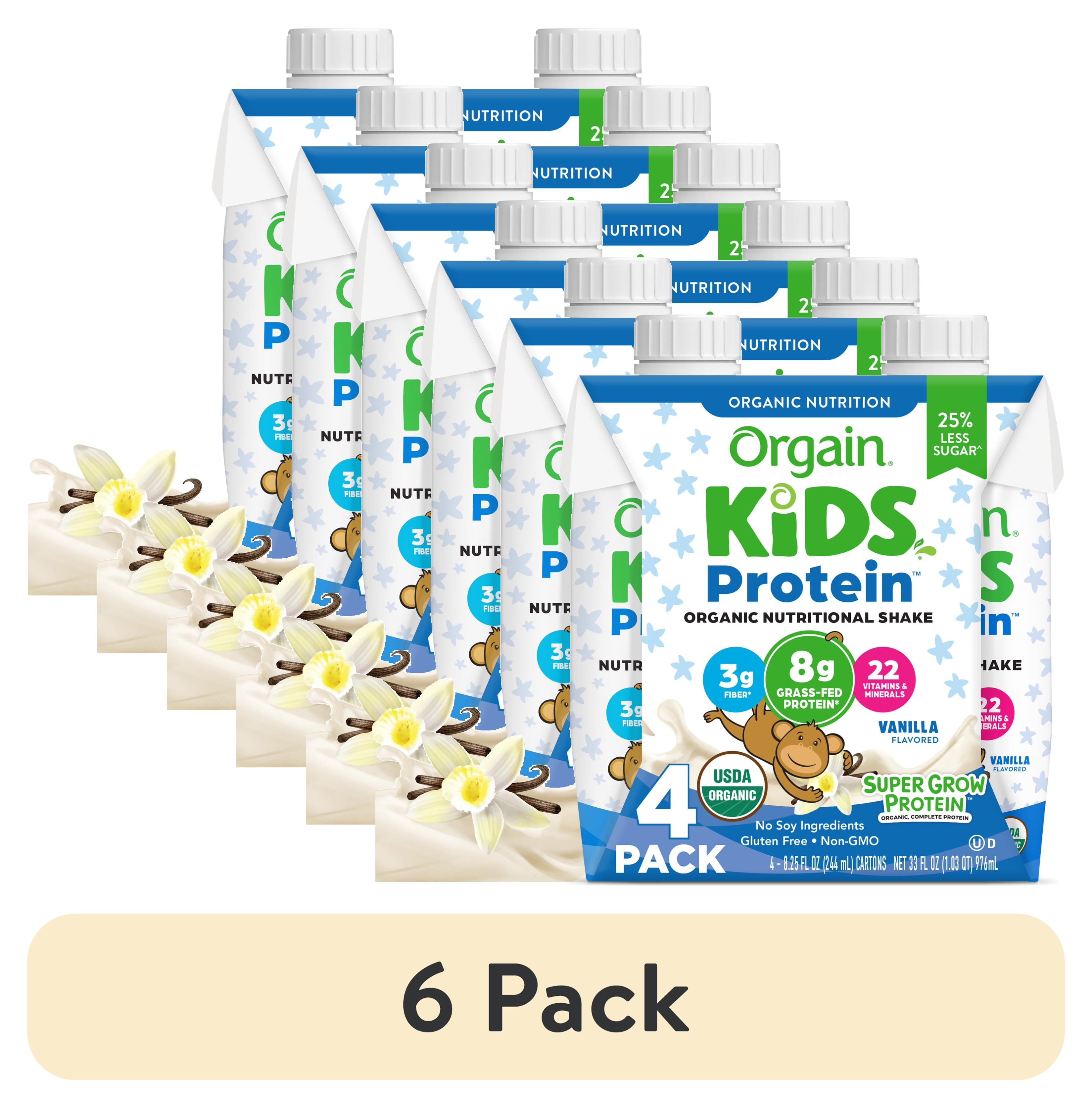 (6 pack) Orgain Organic Kids 8g Protein Nutritional Shake Drink ...