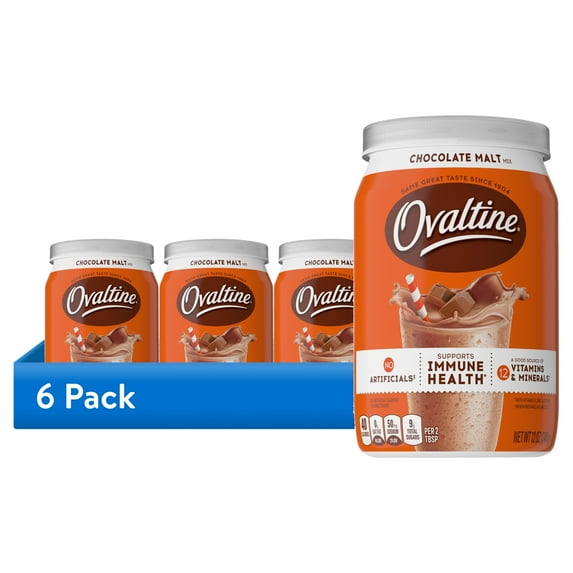 (6 pack) Ovaltine Chocolate Malt Powdered Drink Mix for Hot and Cold ...