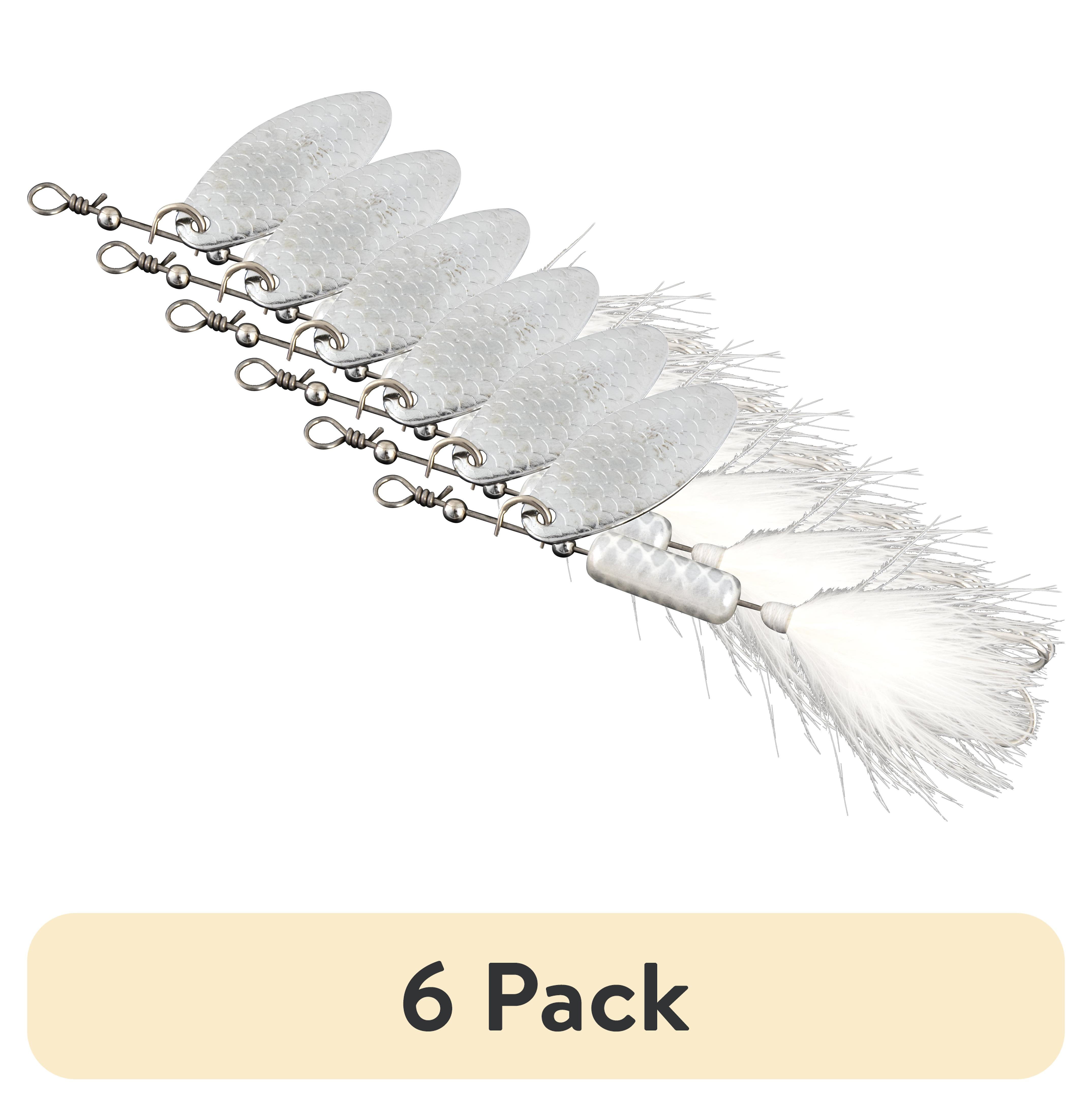 (6 pack) Ozark Trail 1/8 oz White Inline Spinner Fishing Lure for Bass ...