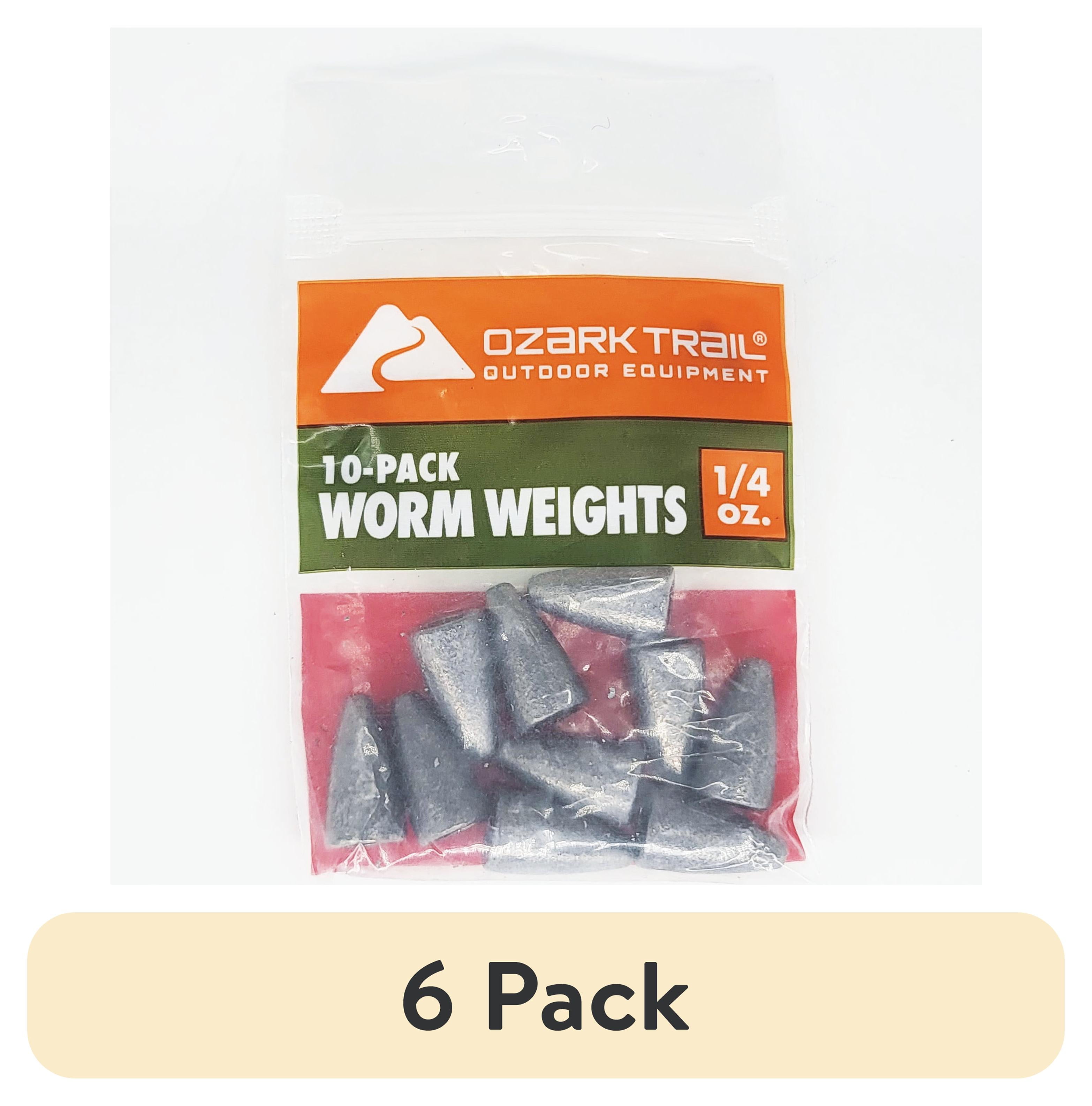 (6 pack) Ozark Trail Worm Weight 1/4oz, Fishing Lead Weights, Product ...