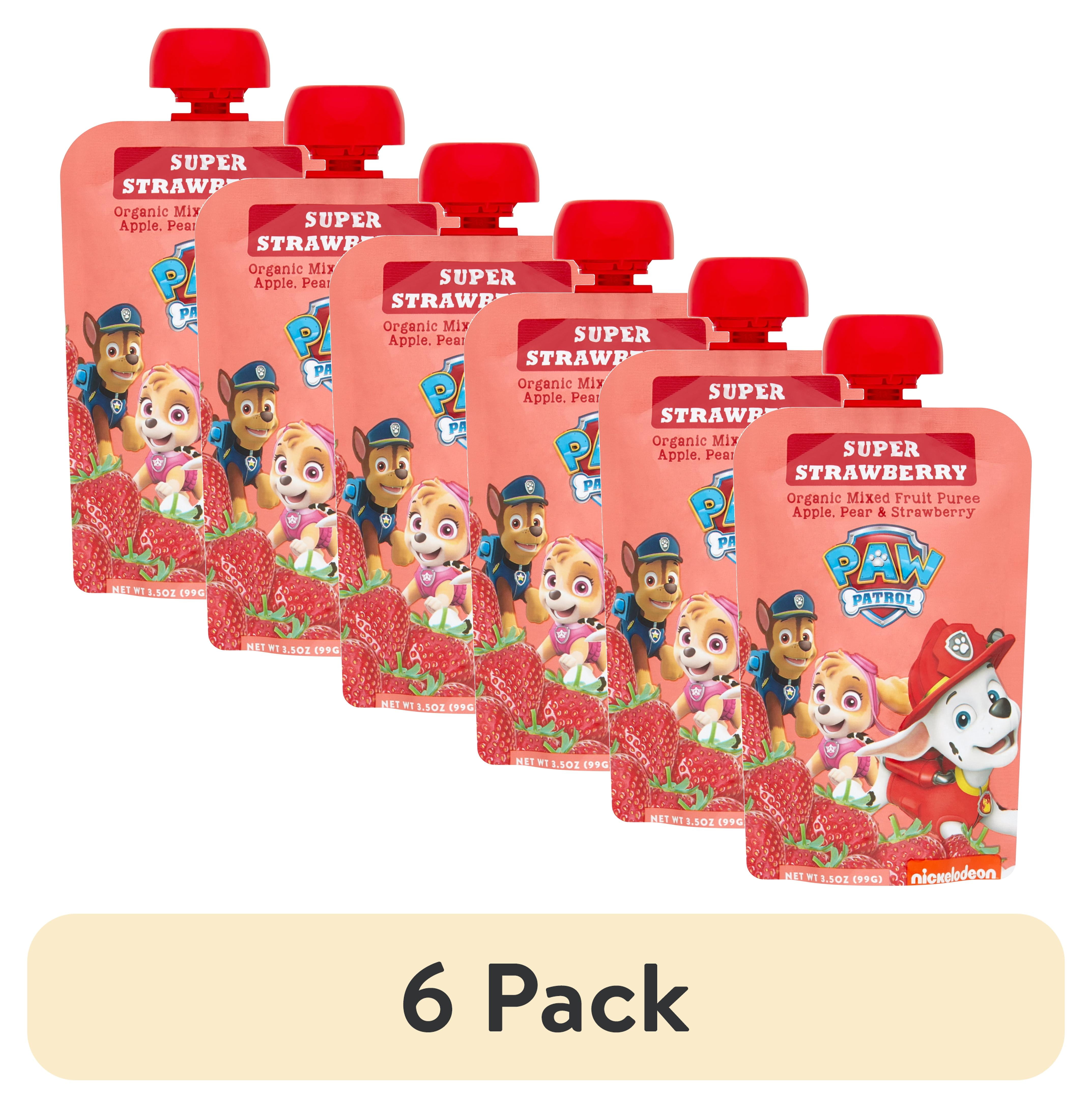 (6 pack) PAW Patrol Super Strawberry Organic Mixed Fruit Puree, 3.5 oz ...