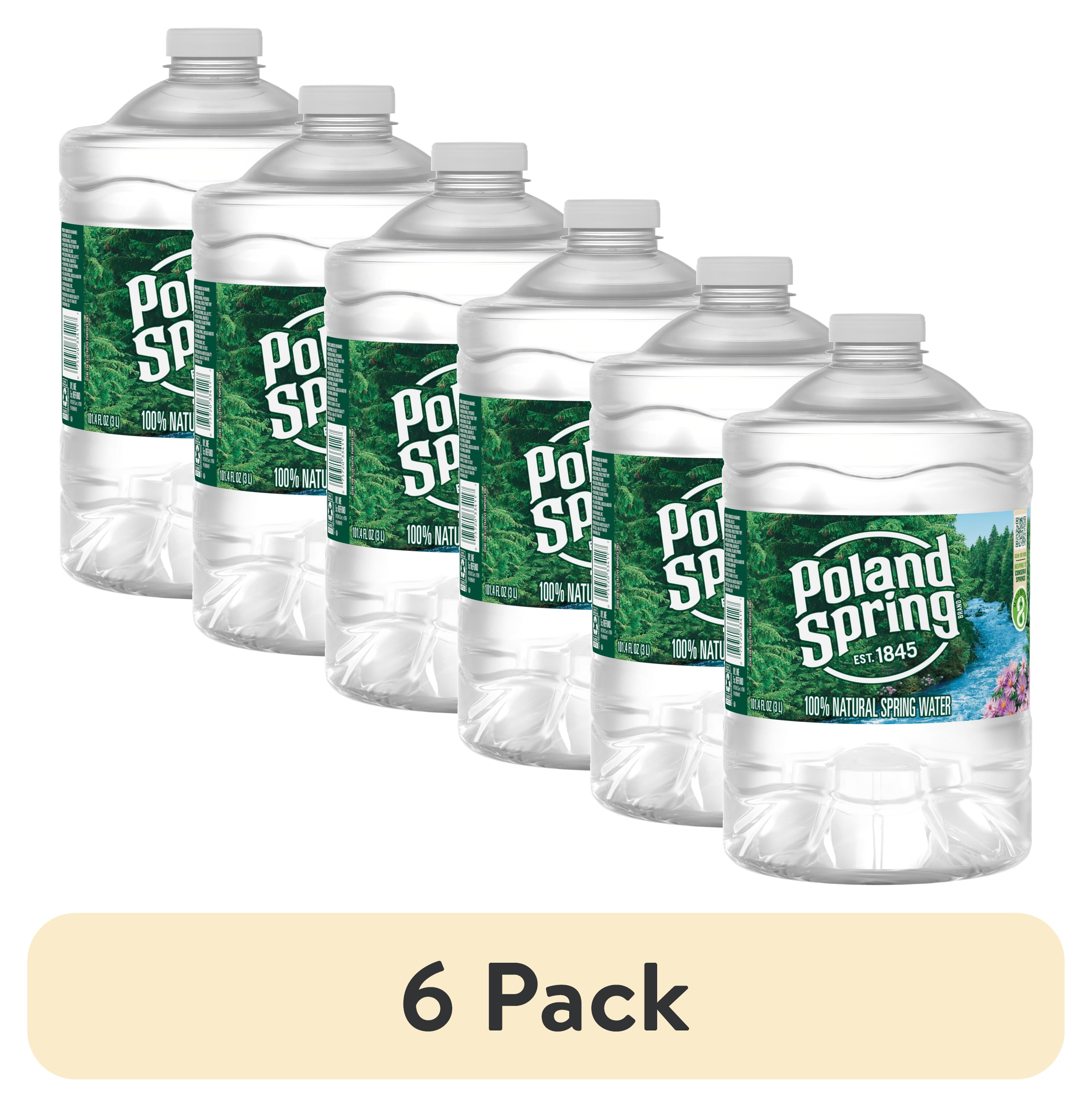 (6 pack) Poland Spring Maine Spring Water, 3 Liter, Single Plastic Jug ...