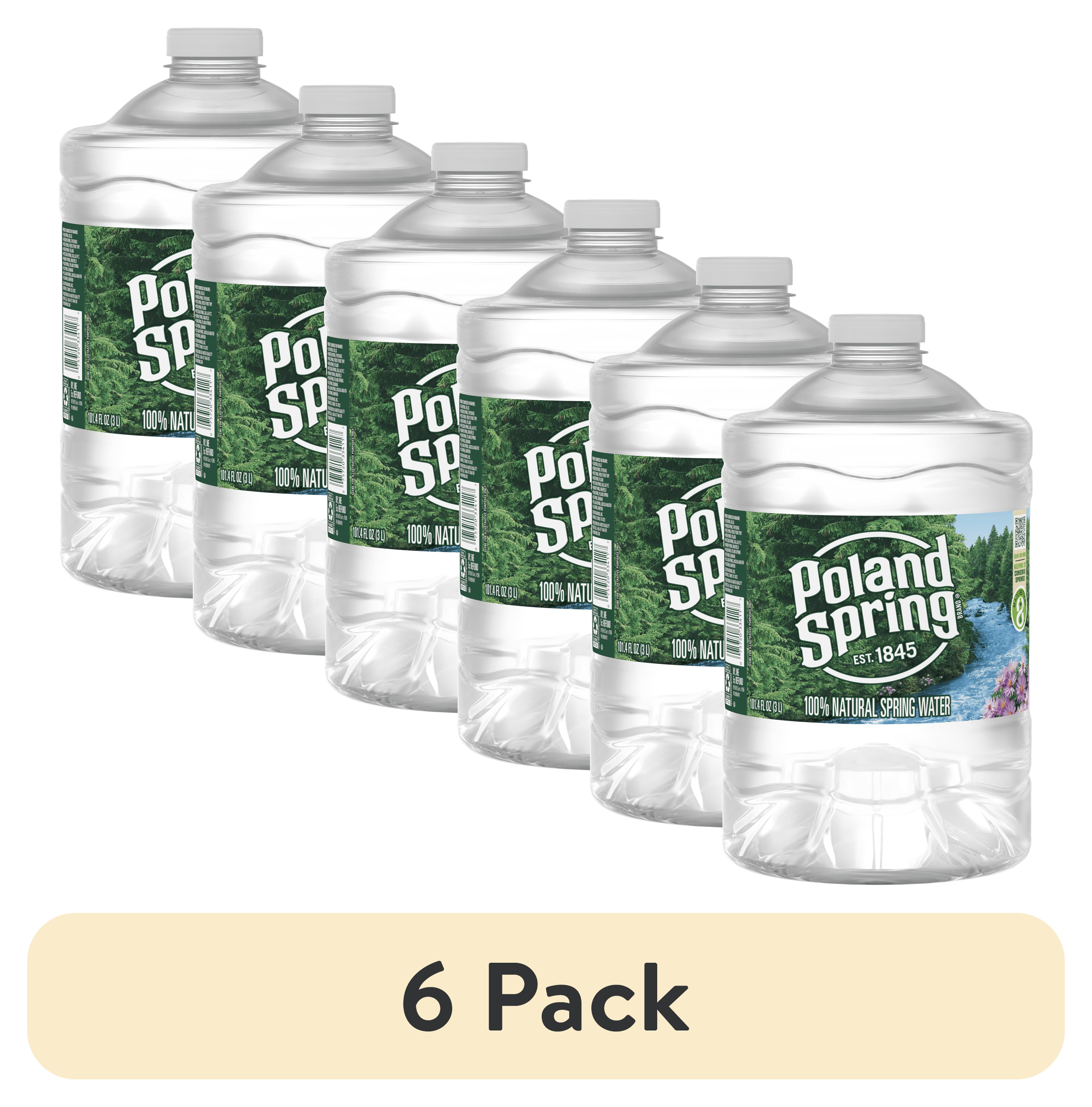 (6 pack) Poland Spring Maine Spring Water, 3 Liter, Single Plastic Jug ...