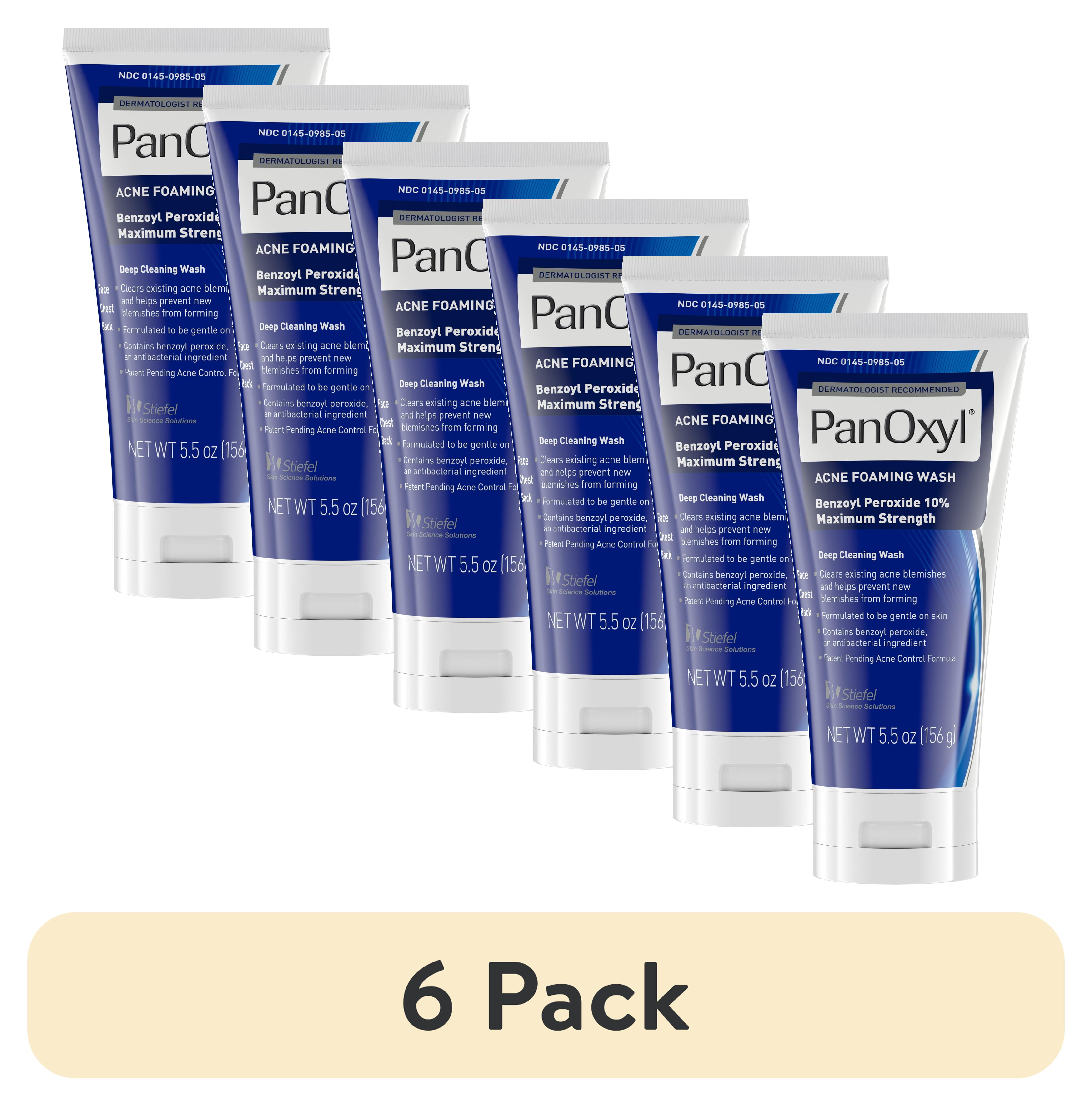 (6 pack) PanOxyl Foaming Acne Wash, Maximum Strength, 10% Benzoyl ...