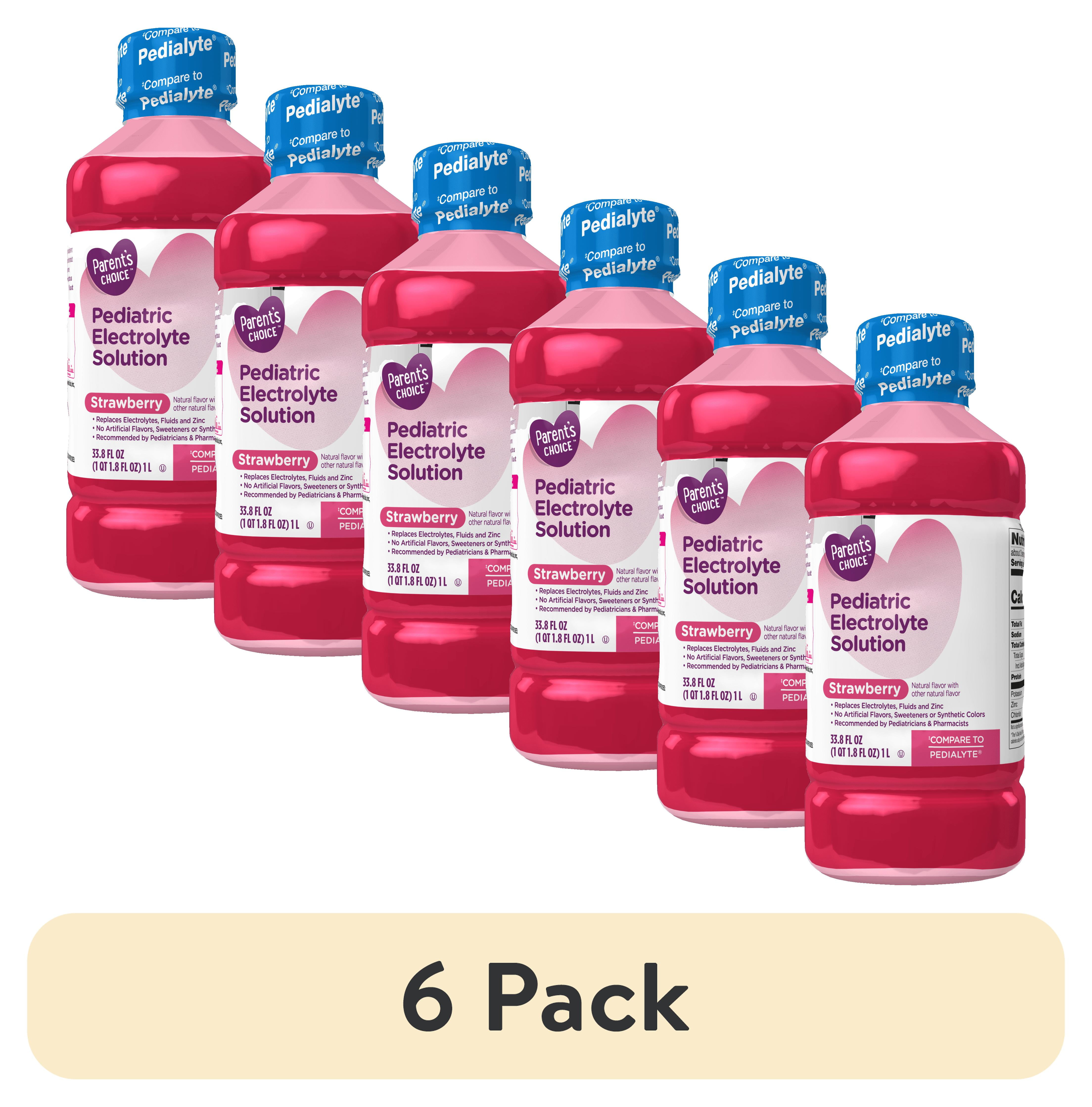(6 pack) Parent's Choice Electrolyte Solution, Strawberry, 1 Liter ...