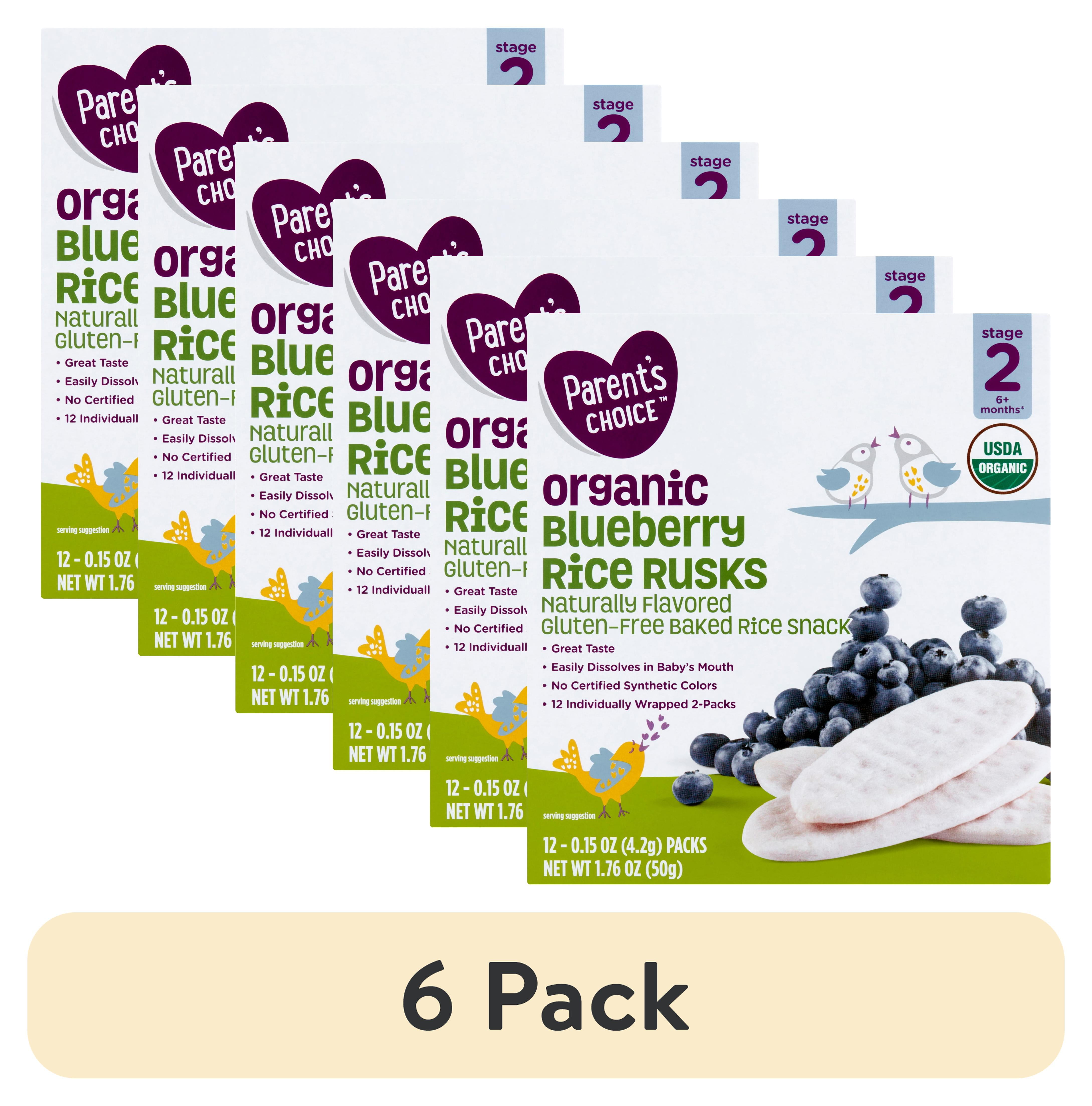 (6 pack) Parents Choice Baby Rice Rusks - Blueberry - Walmart.com