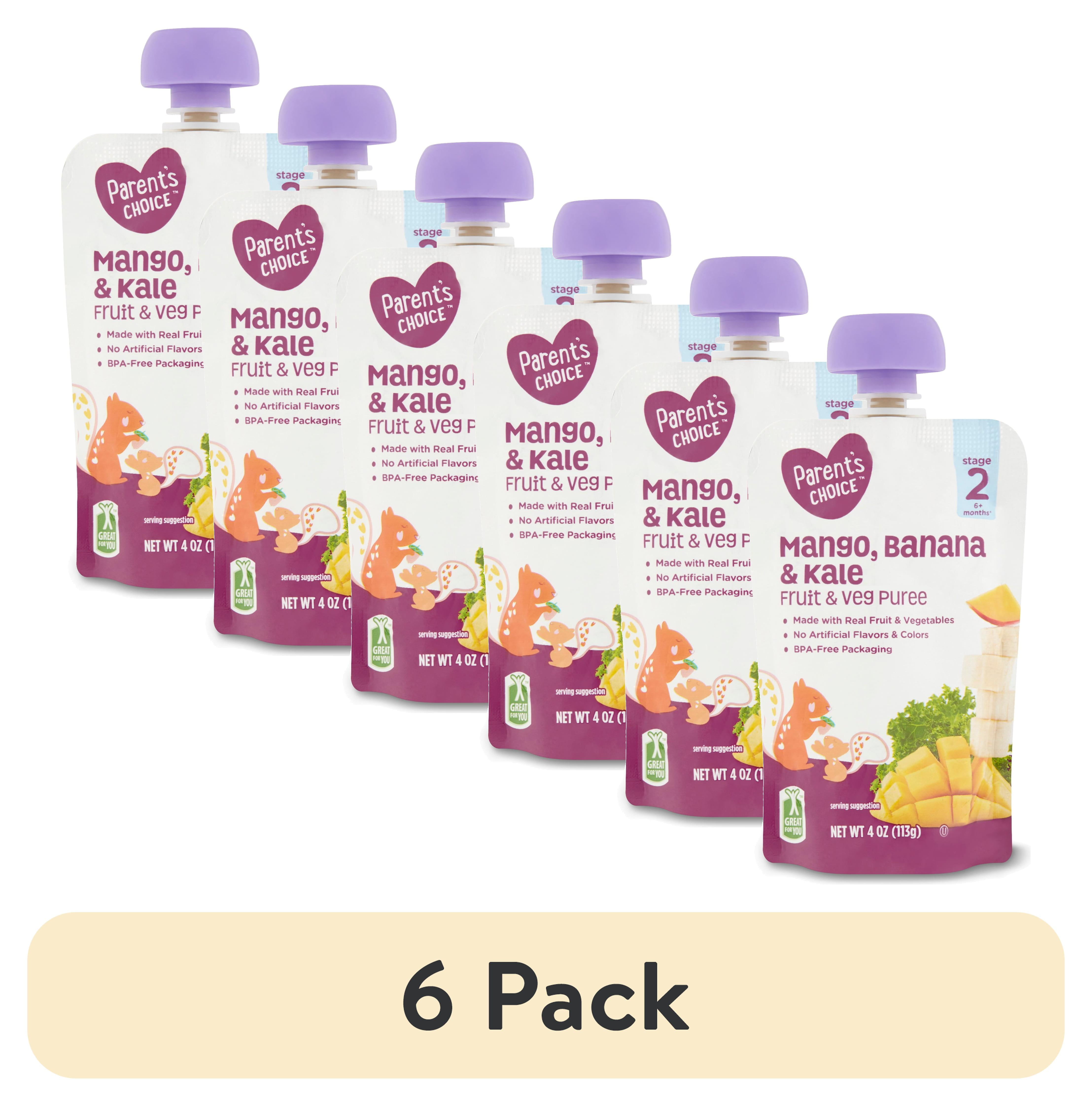 (6 pack) Parents Choice Kale Banana & Mango Baby Food - Walmart.com