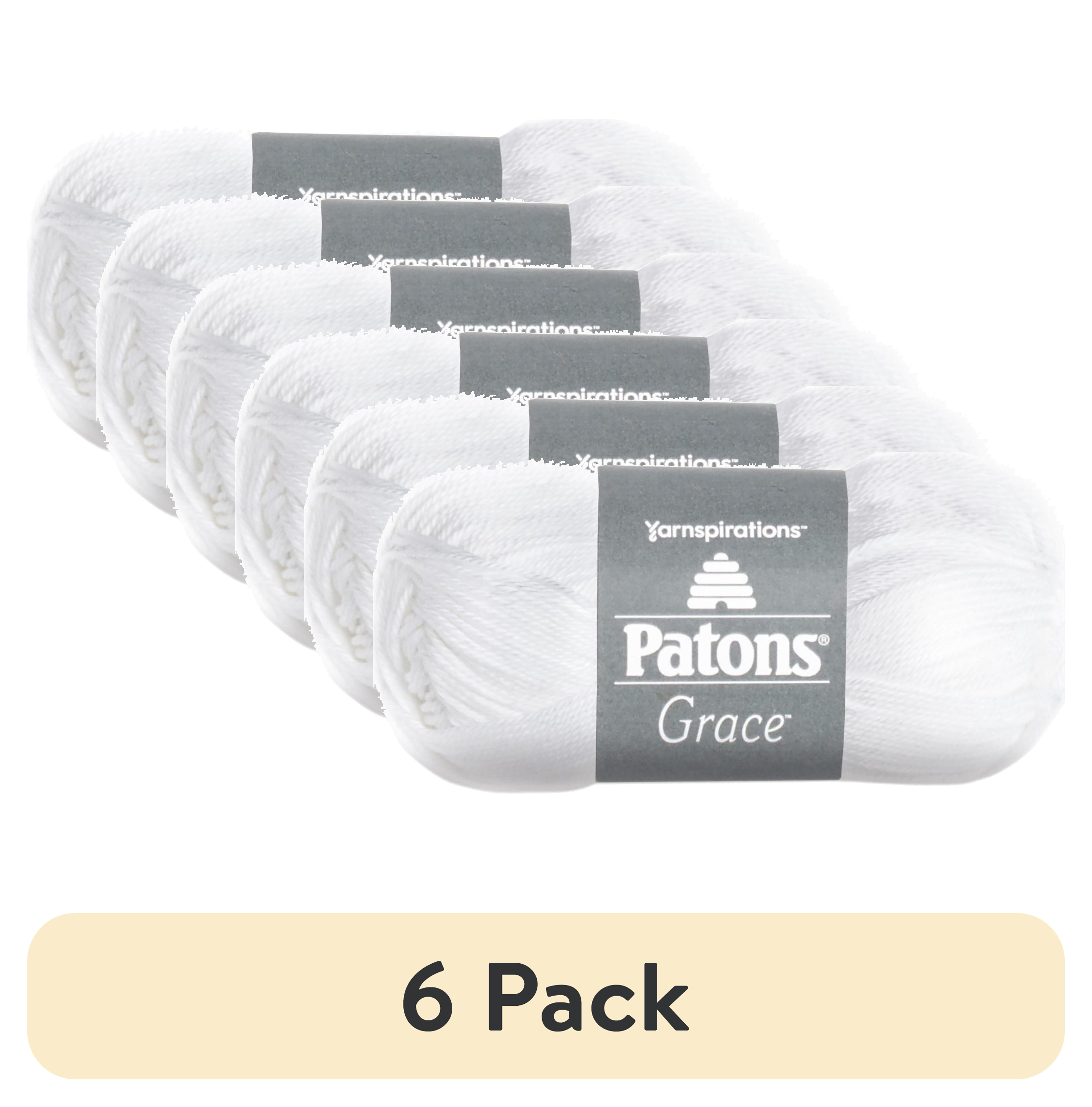 (6 pack) Patons Grace Yarn-Snow - Walmart.com