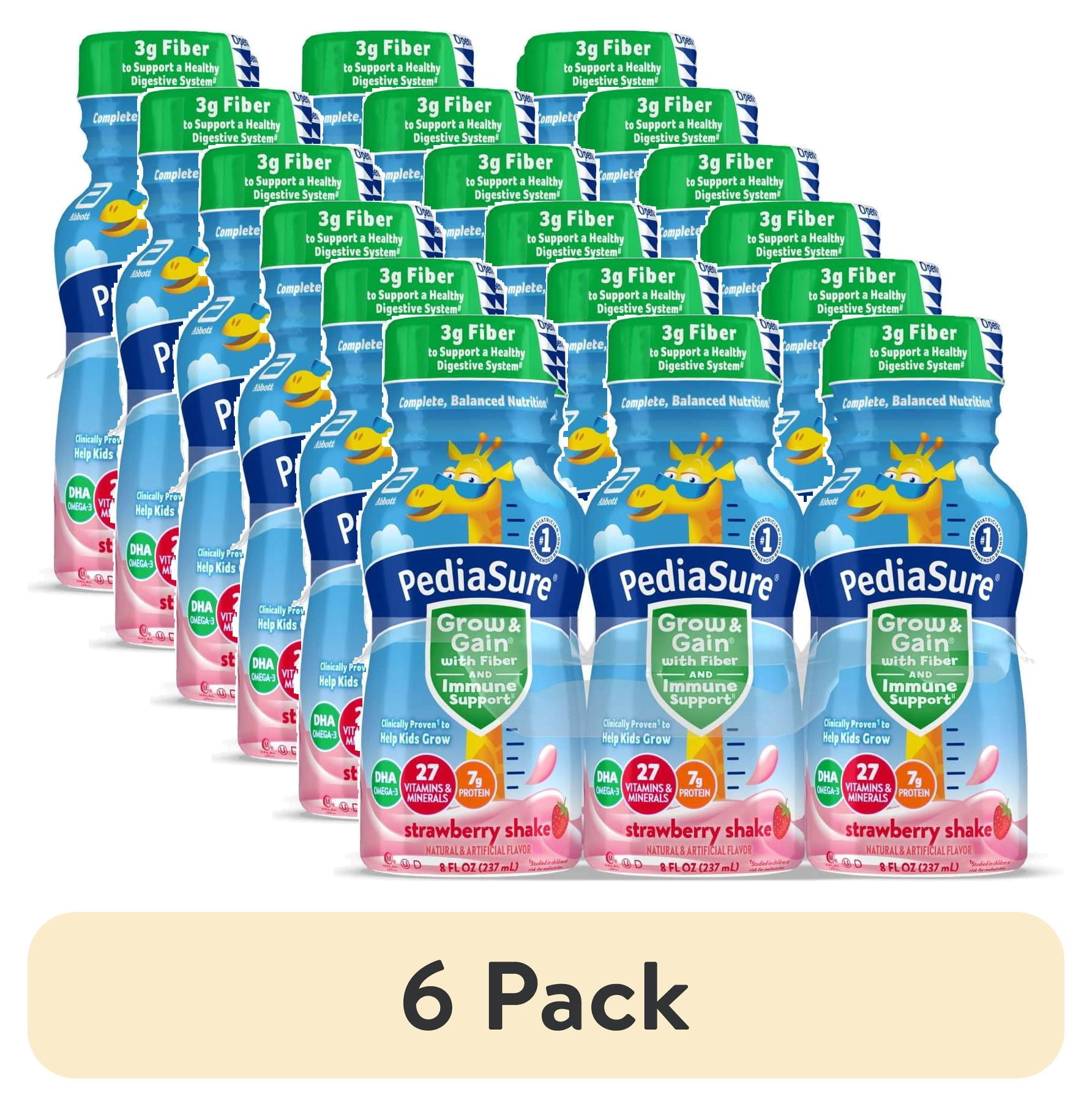 (6 pack) PediaSure Grow & Gain with Fiber for Kids Nutritional Shake ...