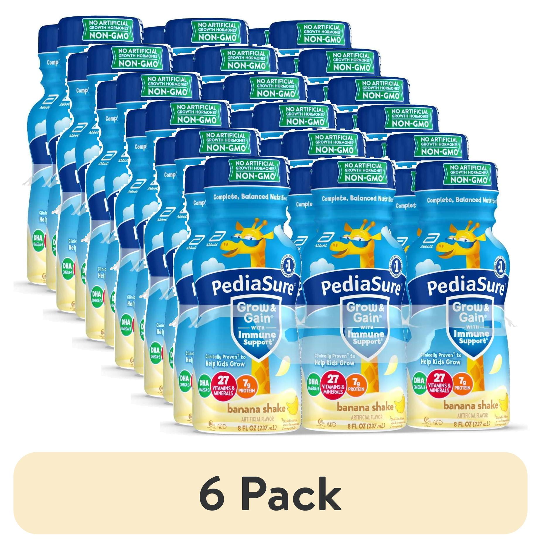 (6 pack) PediaSure Grow & Gain With Immune Support, Banana, 8-fl-oz Bottle 6 Count - Walmart.com