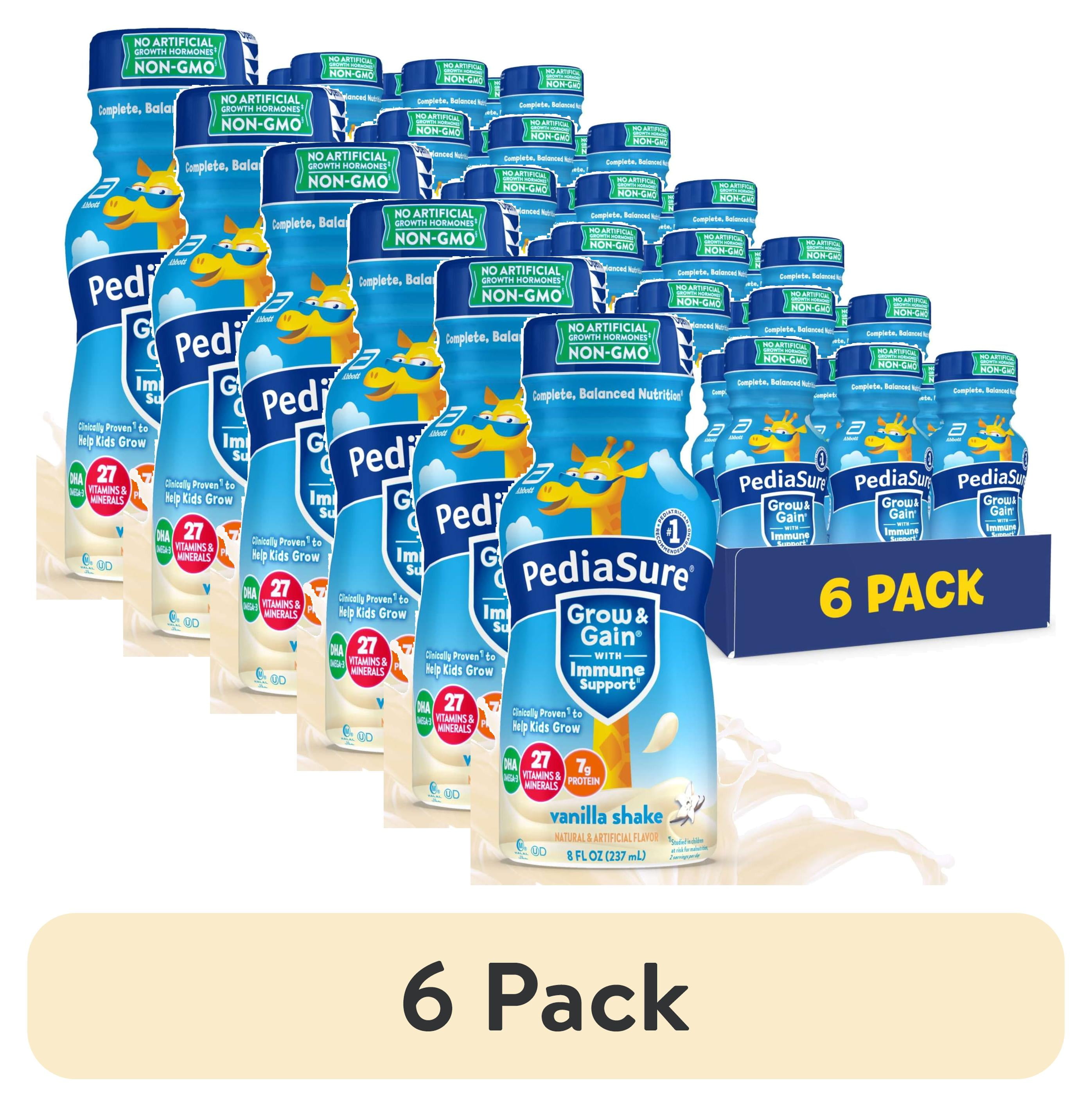(6 pack) PediaSure Grow & Gain with Immune Support, 7g Protein, Vanilla ...