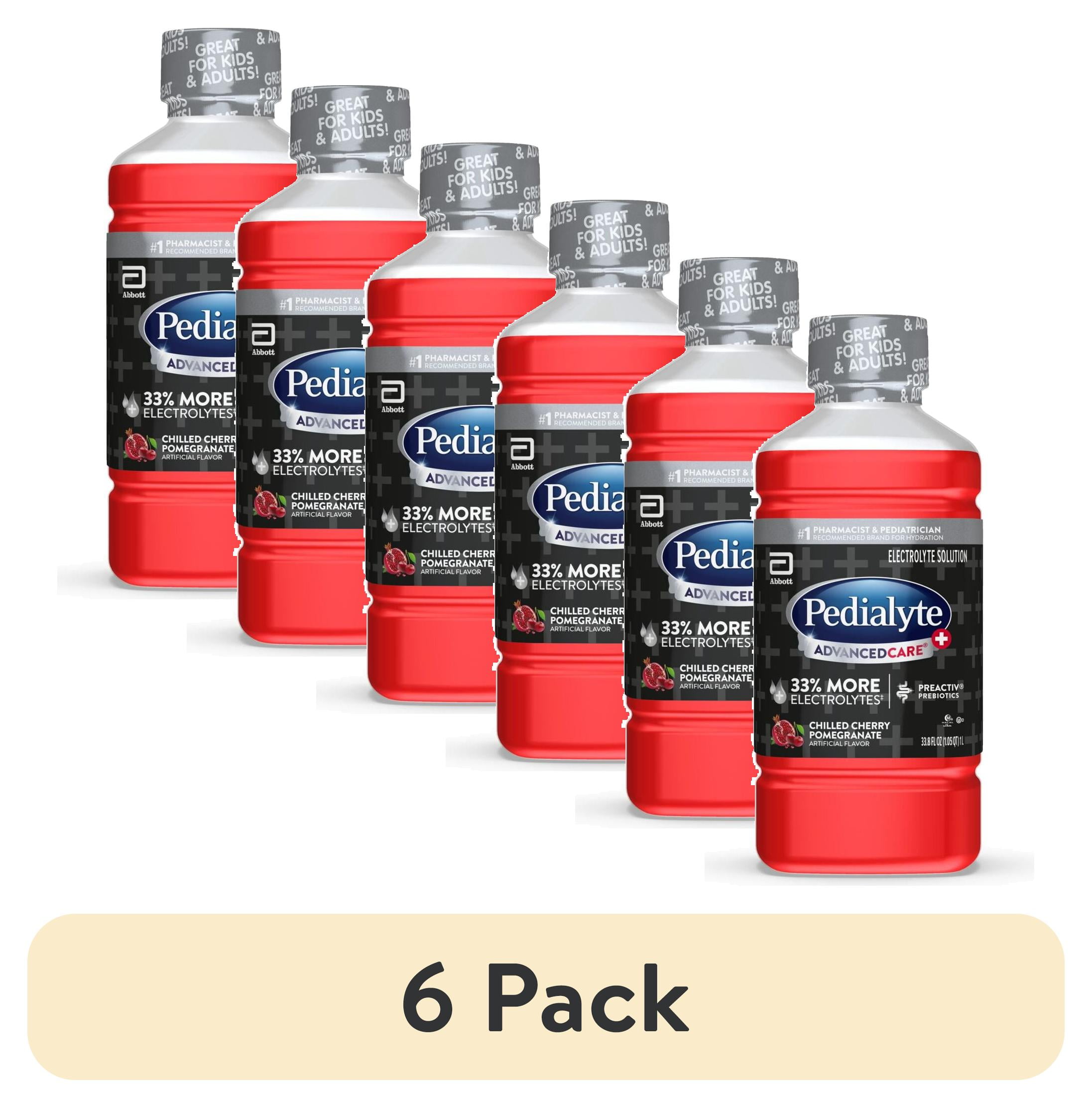 (6 pack) Pedialyte AdvancedCare Plus Electrolyte Drink, Chilled Cherry ...