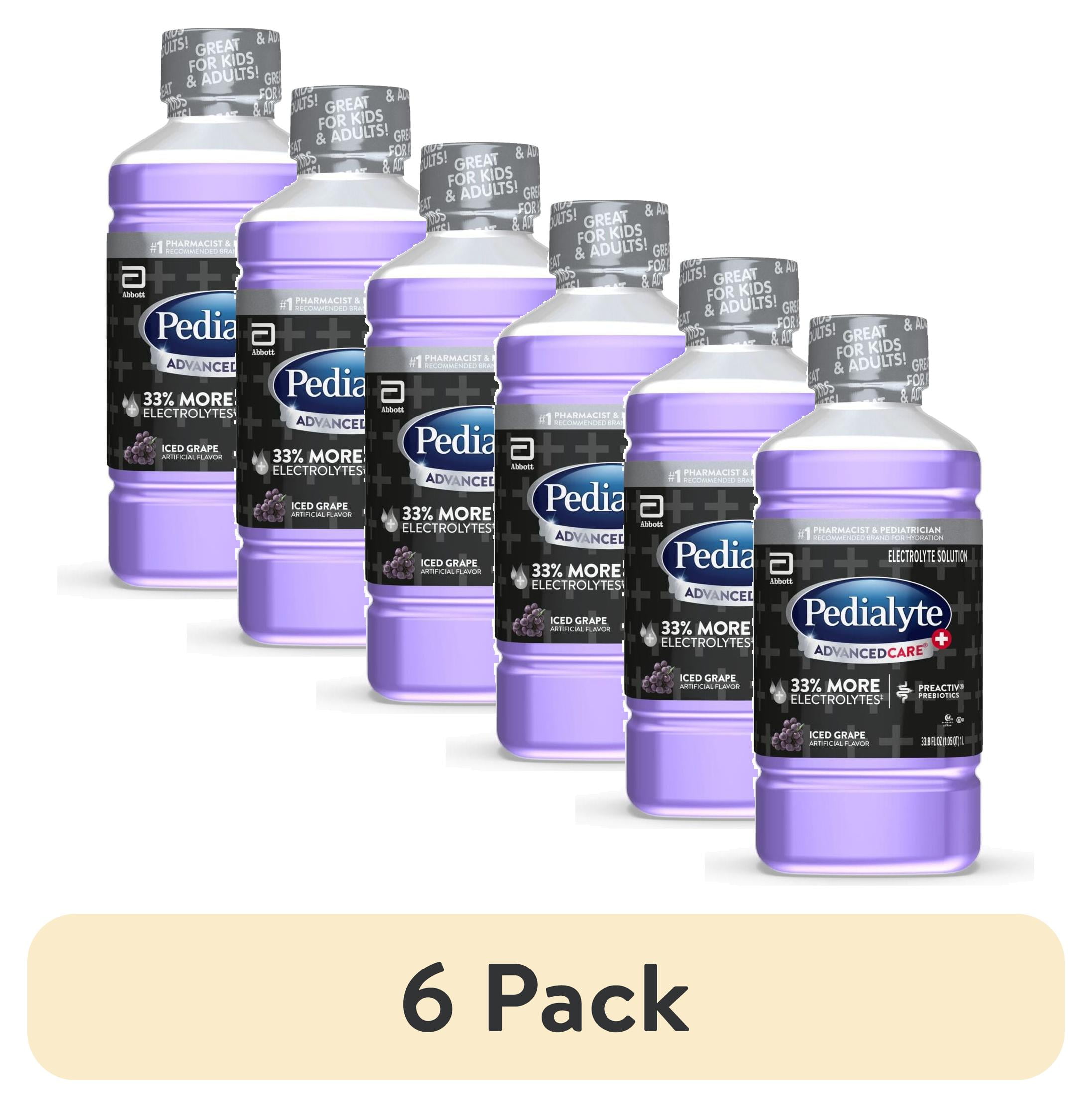 (6 pack) Pedialyte AdvancedCare Plus Electrolyte Drink, Iced Grape, 1 ...