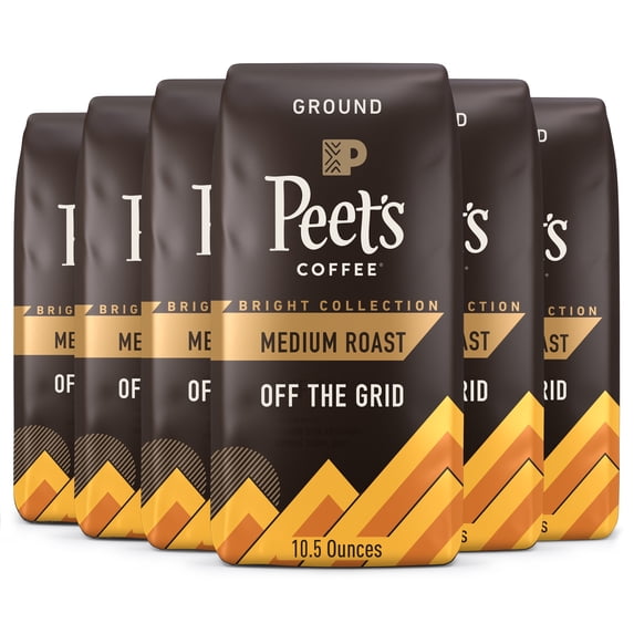 (6 pack) Peet's Coffee Off the Grid Premium Medium Roast Ground Coffee ...