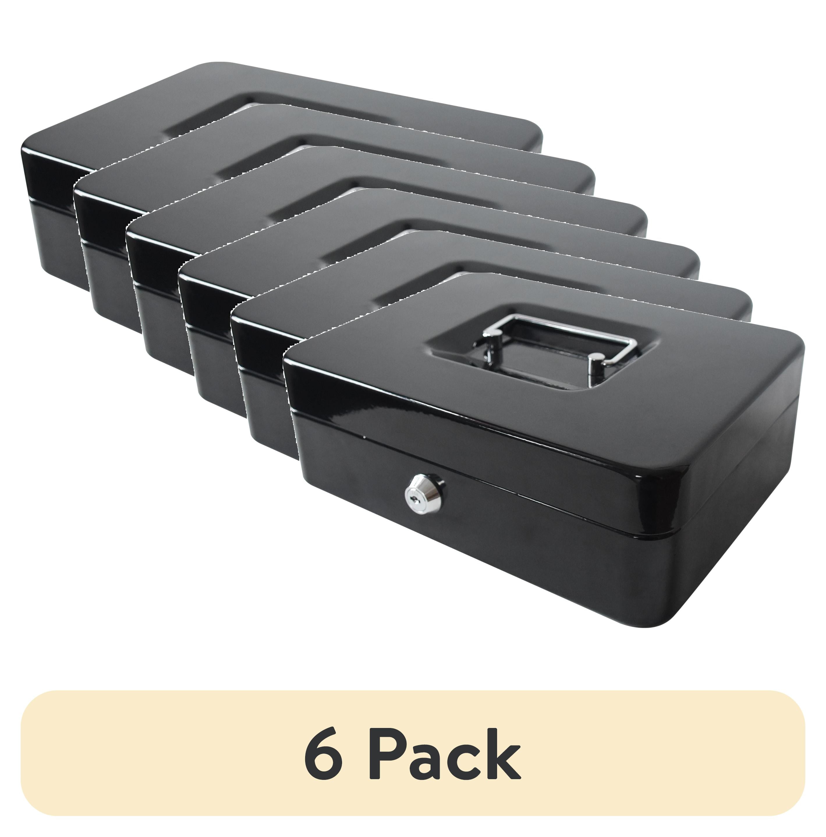 (6 pack) Pen + Gear 10 inch Metal Cash Box with Money Tray and Key Lock ...