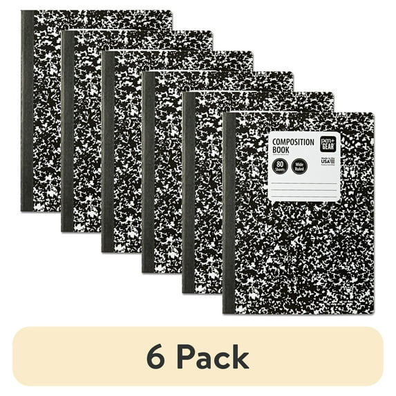 (6 pack) Pen+Gear Composition Book, Wide Ruled, 7.5"x 9.75", Marble ...