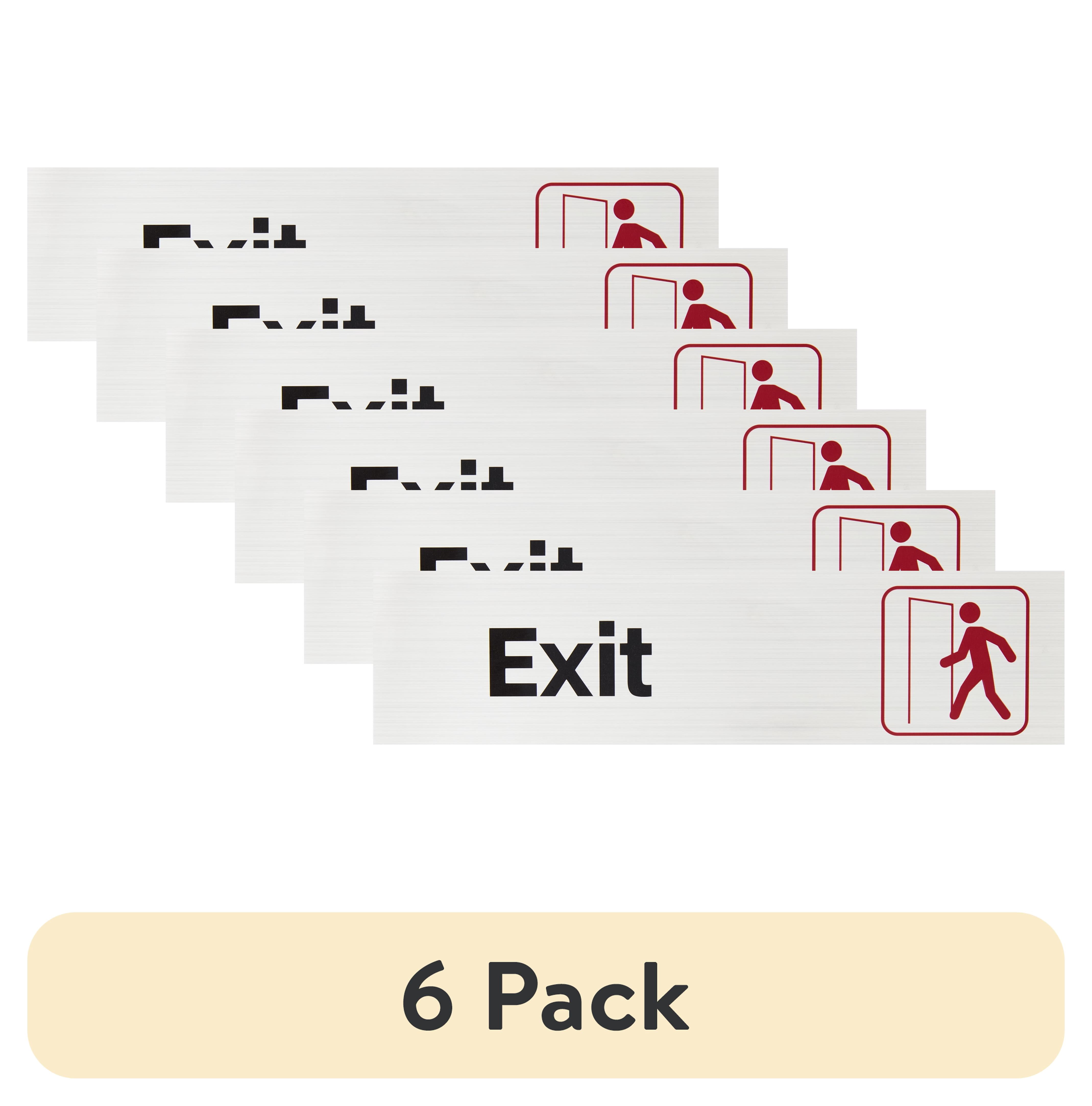 (6 pack) Pen+Gear Silver Mylar EXIT Sign, 2x8 inch - Ideal for Office ...