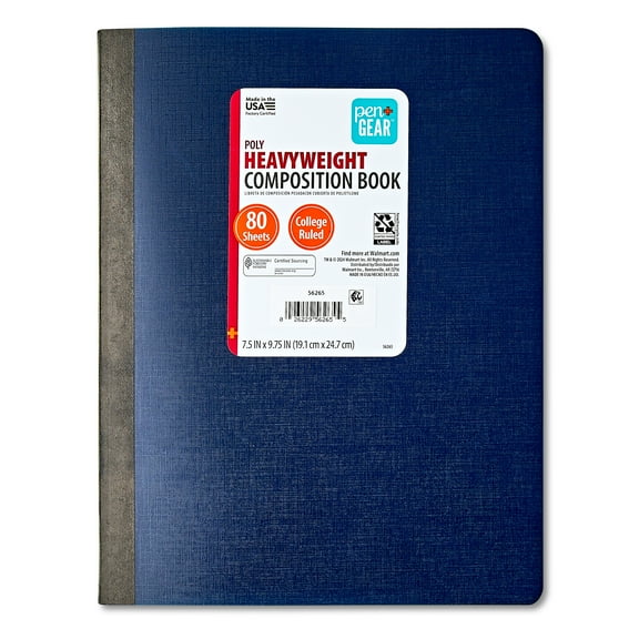 Pen+Gear College Ruled Composition Book, 7.5" x 9.75", Pink Floral, 80 ...