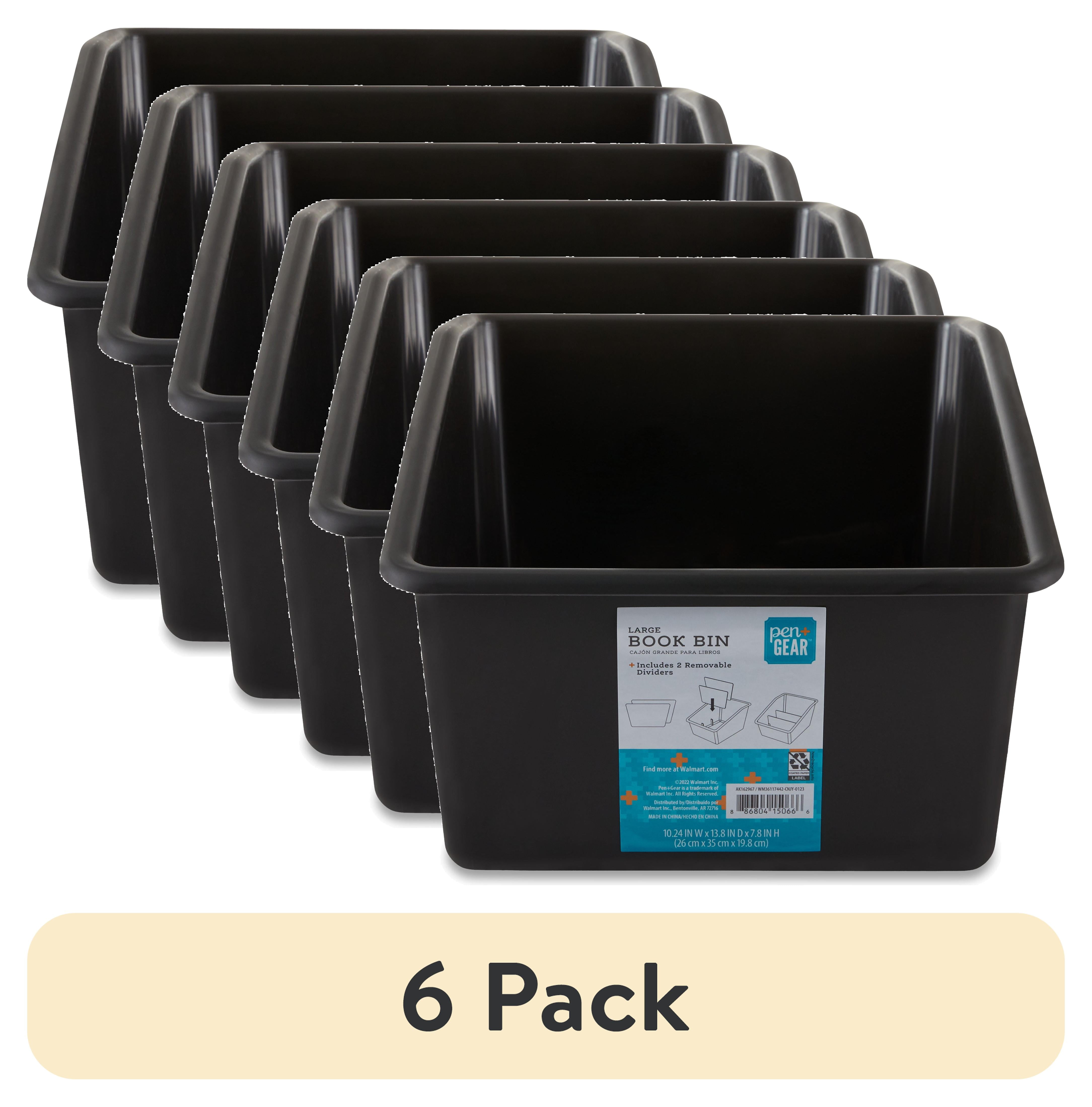 (6 pack) Pen + Gear Large Book Bin Desktop Organizer with 2 Removable ...